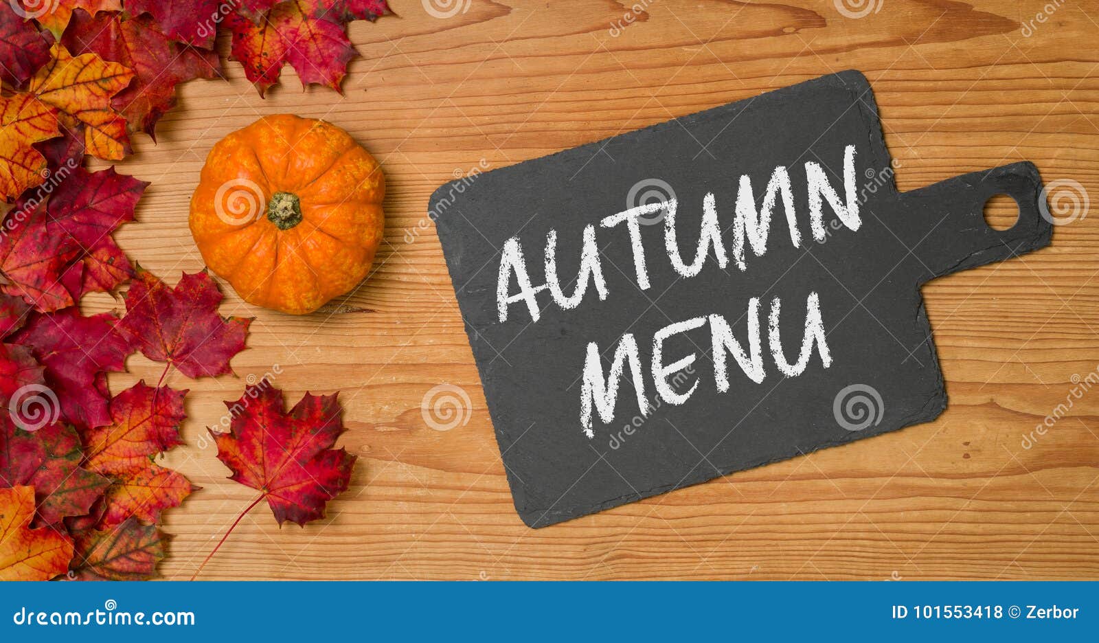 Autumn Menu stock photo. Image of kitchen, blackboard - 101553418