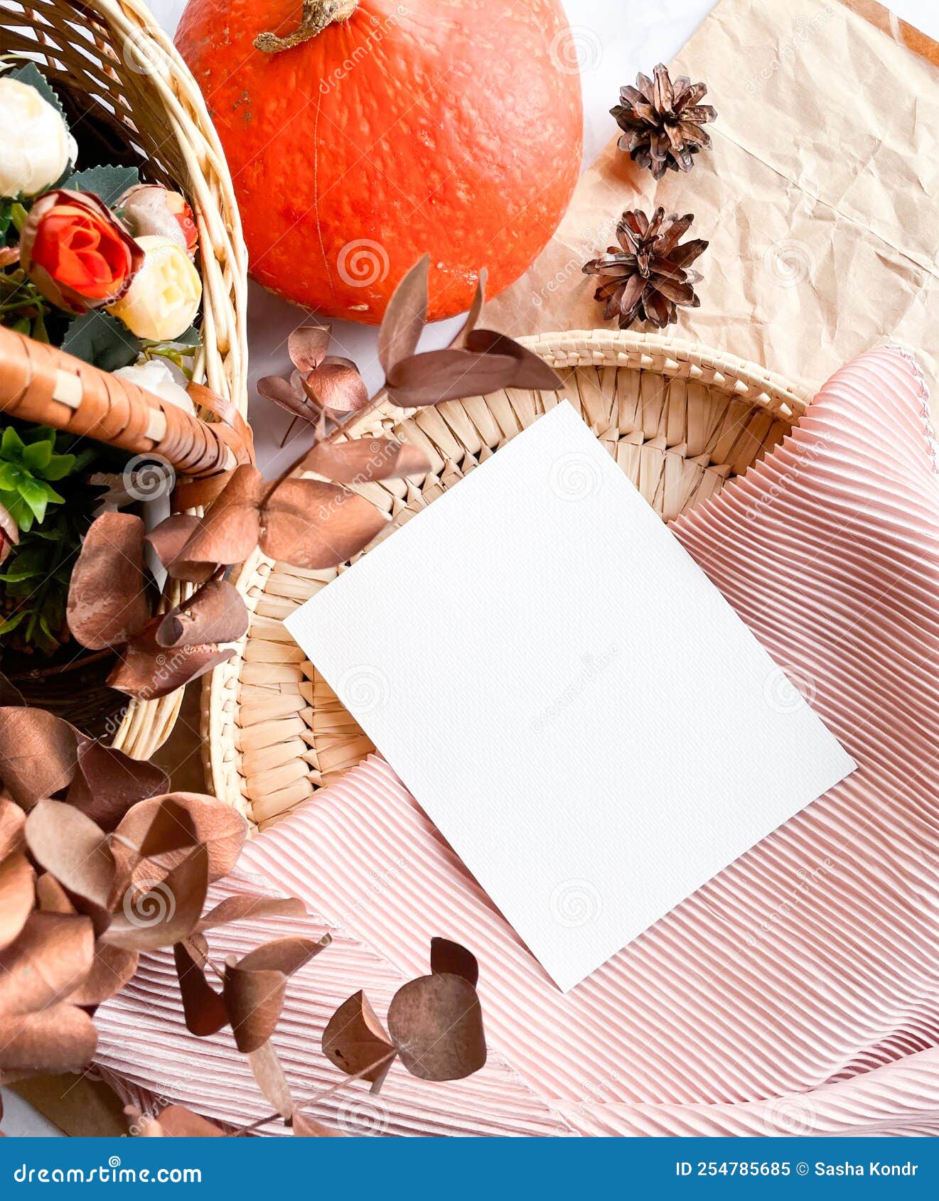 Autumn mockup postcards stock image. Image of flower - 254785685