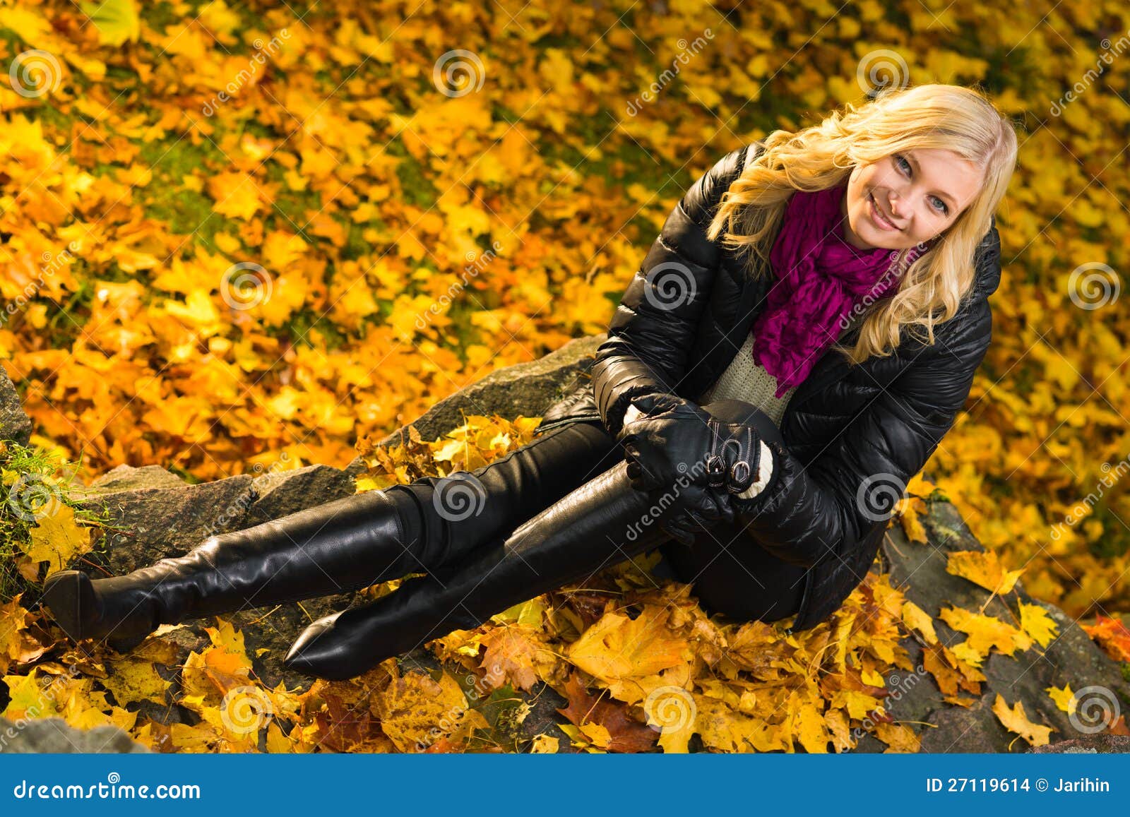 Autumn moment stock photo. Image of october, maple, jacket - 27119614