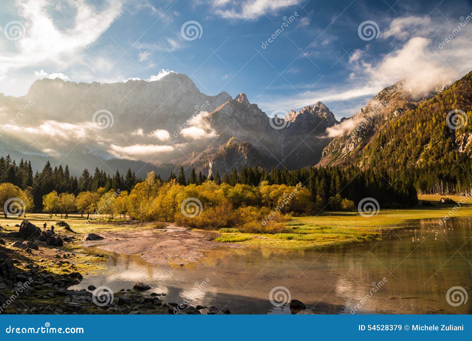 Autumn morning in the alps stock image. Image of holiday - 54528379