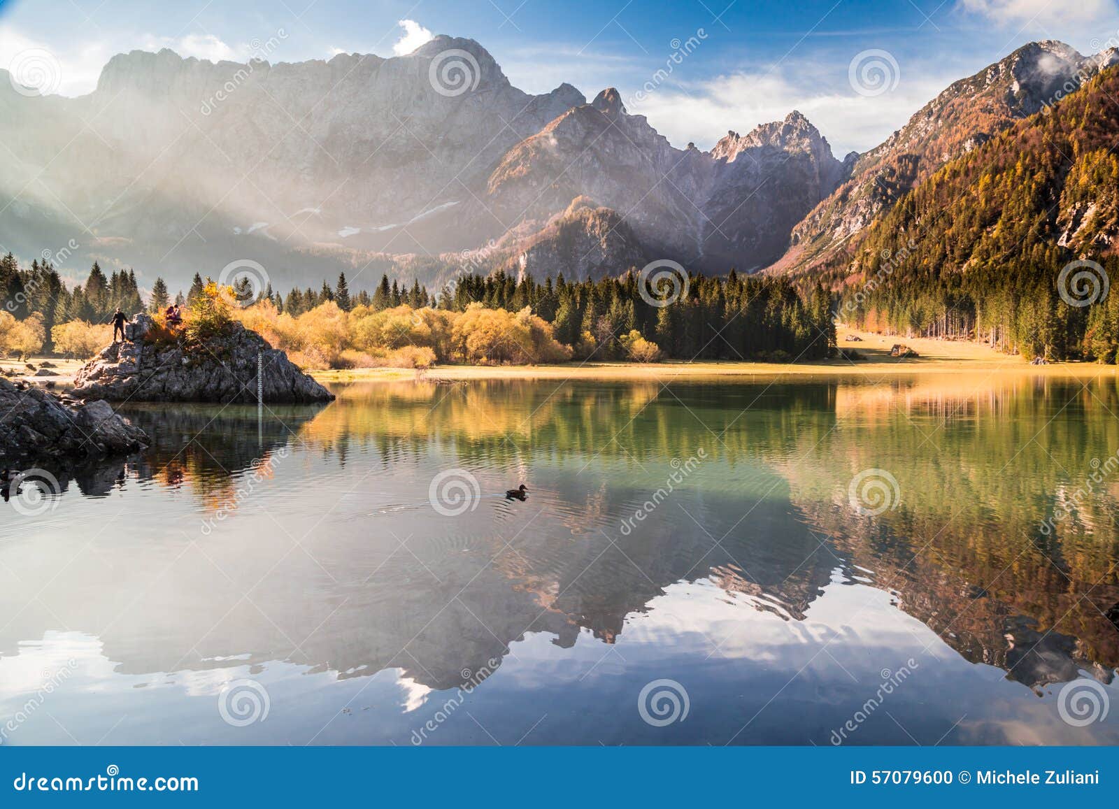 Autumn morning in the alps stock photo. Image of park - 57079600
