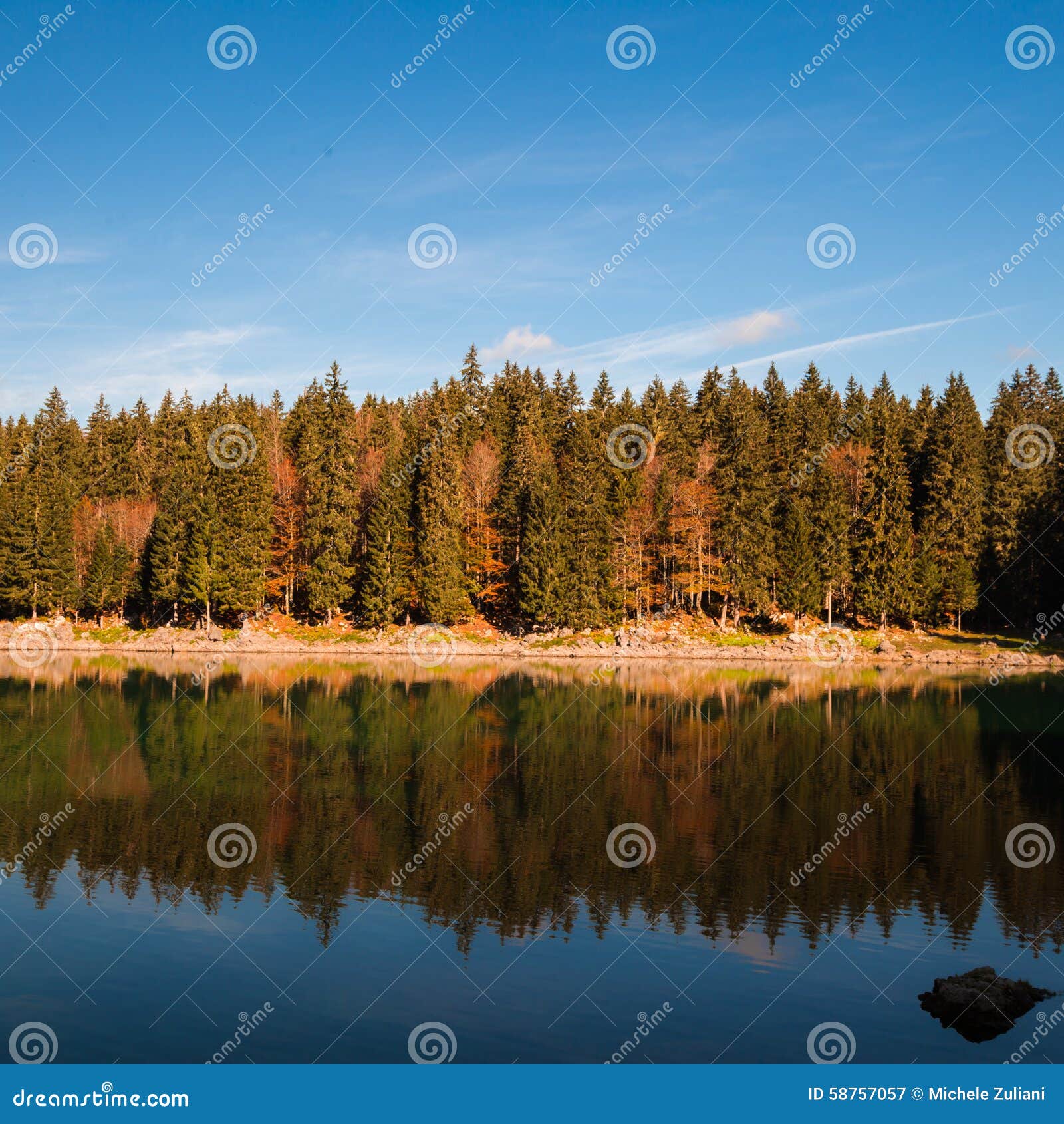 Autumn morning in the alps stock image. Image of background - 58757057