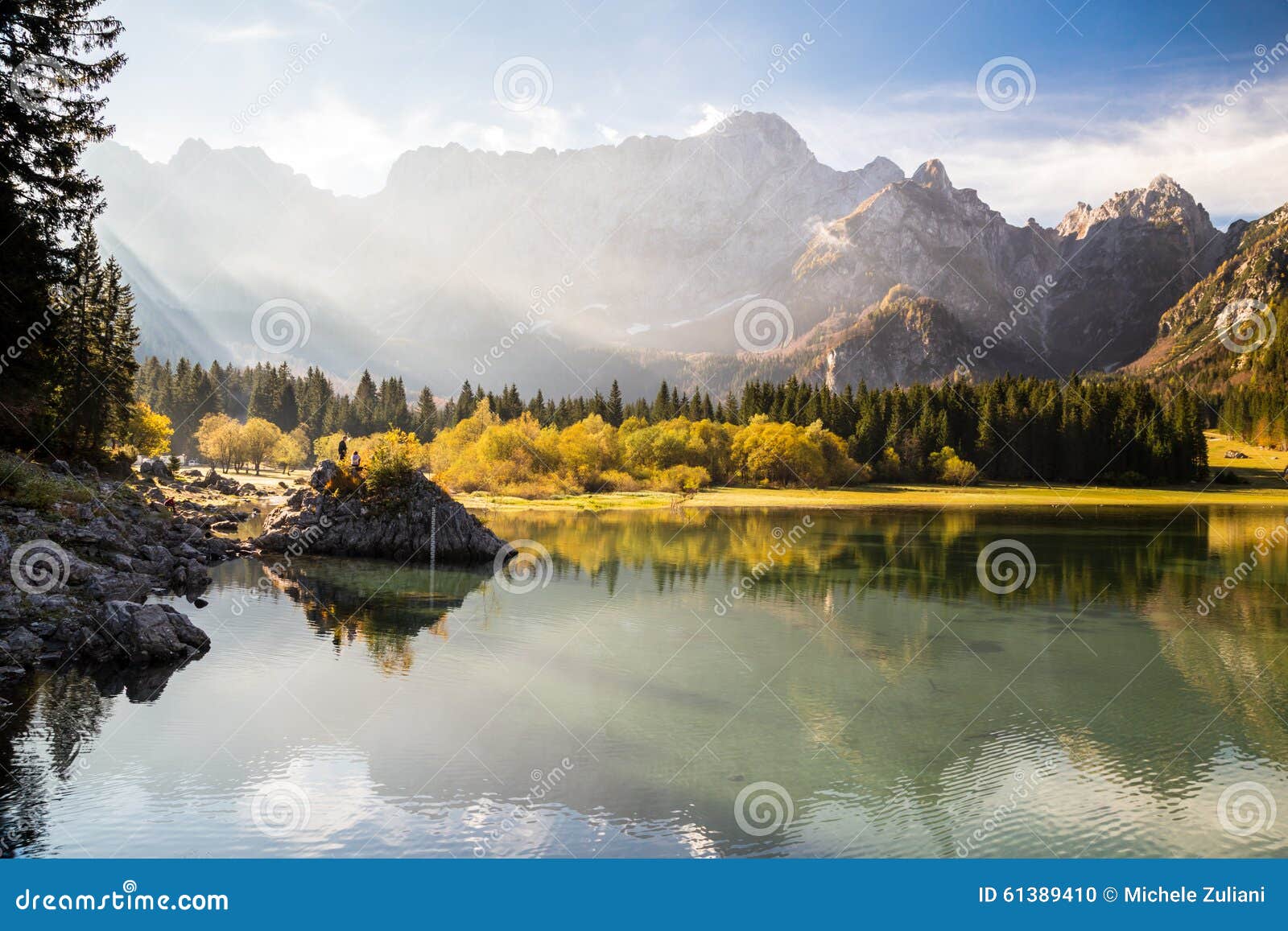 Autumn morning in the alps stock photo. Image of alpine - 61389410