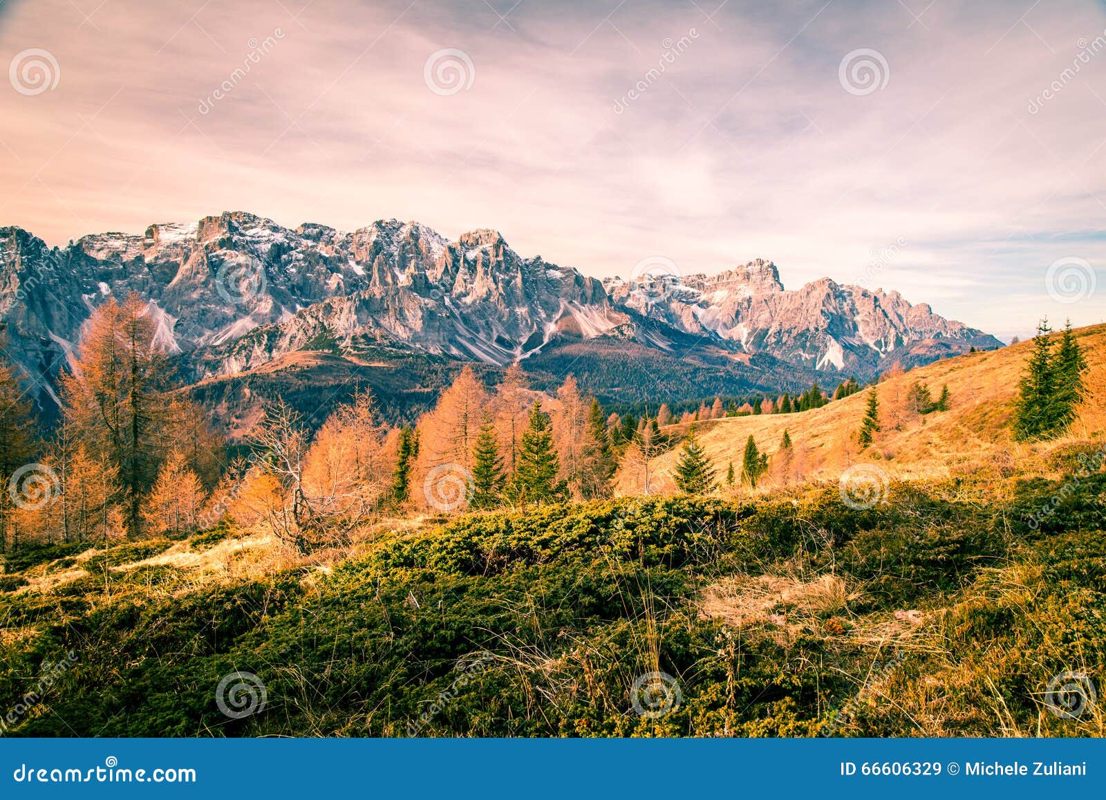 Autumn morning in the alps stock image. Image of autumn - 66606329