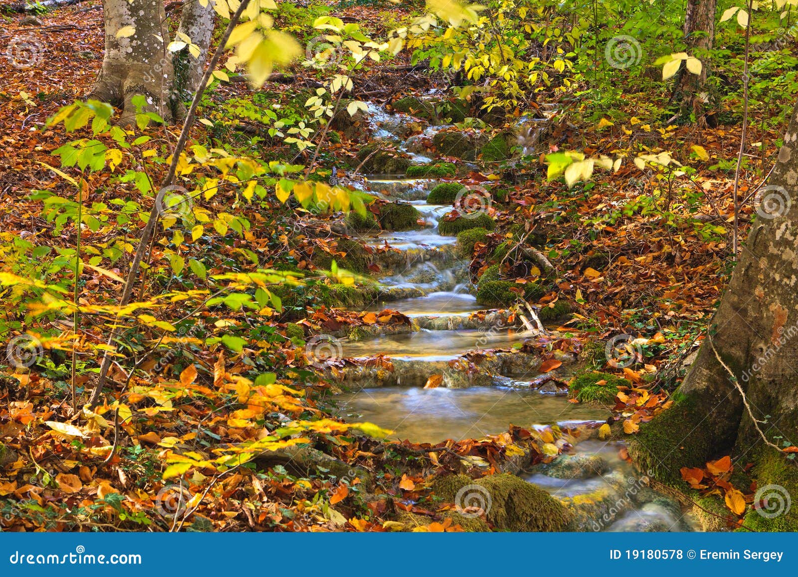 Autumn mountain cascade stock photo. Image of murmur - 19180578