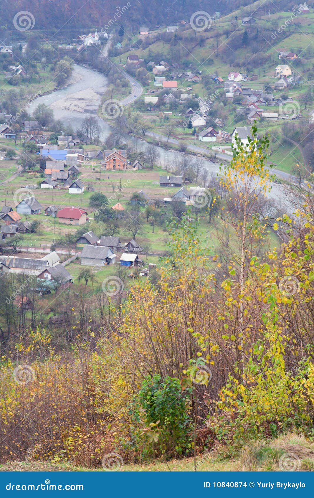 Autumn Mountain Valley View Stock Photo - Image of nature, fall: 10840874