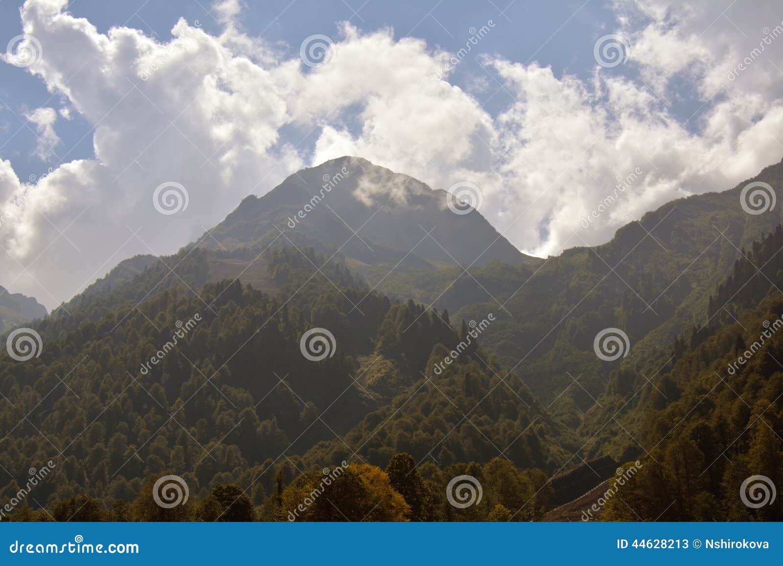 Autumn Mountains in a Cloudy Day Stock Image - Image of beauty, calm ...