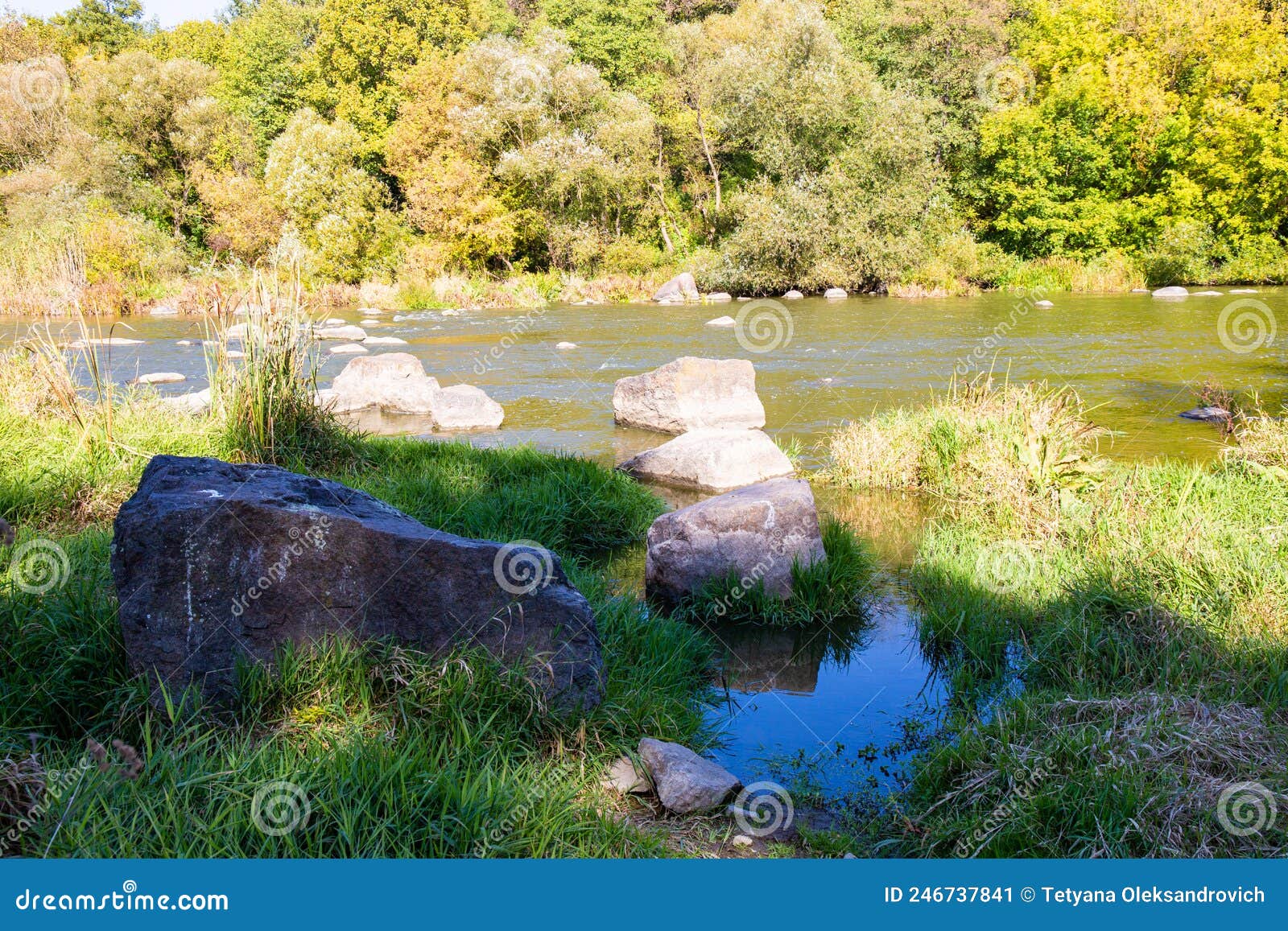 Autumn in the Mountains Where the River Overflows Stock Image - Image ...