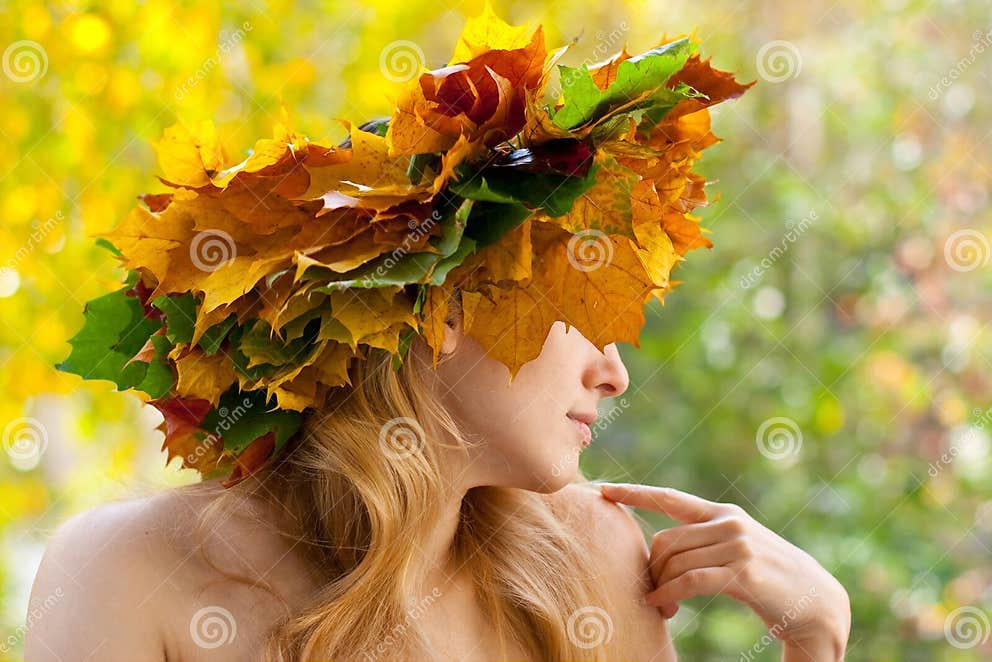 Autumn nymph stock image. Image of fairy, foliage, horizontal - 21524895