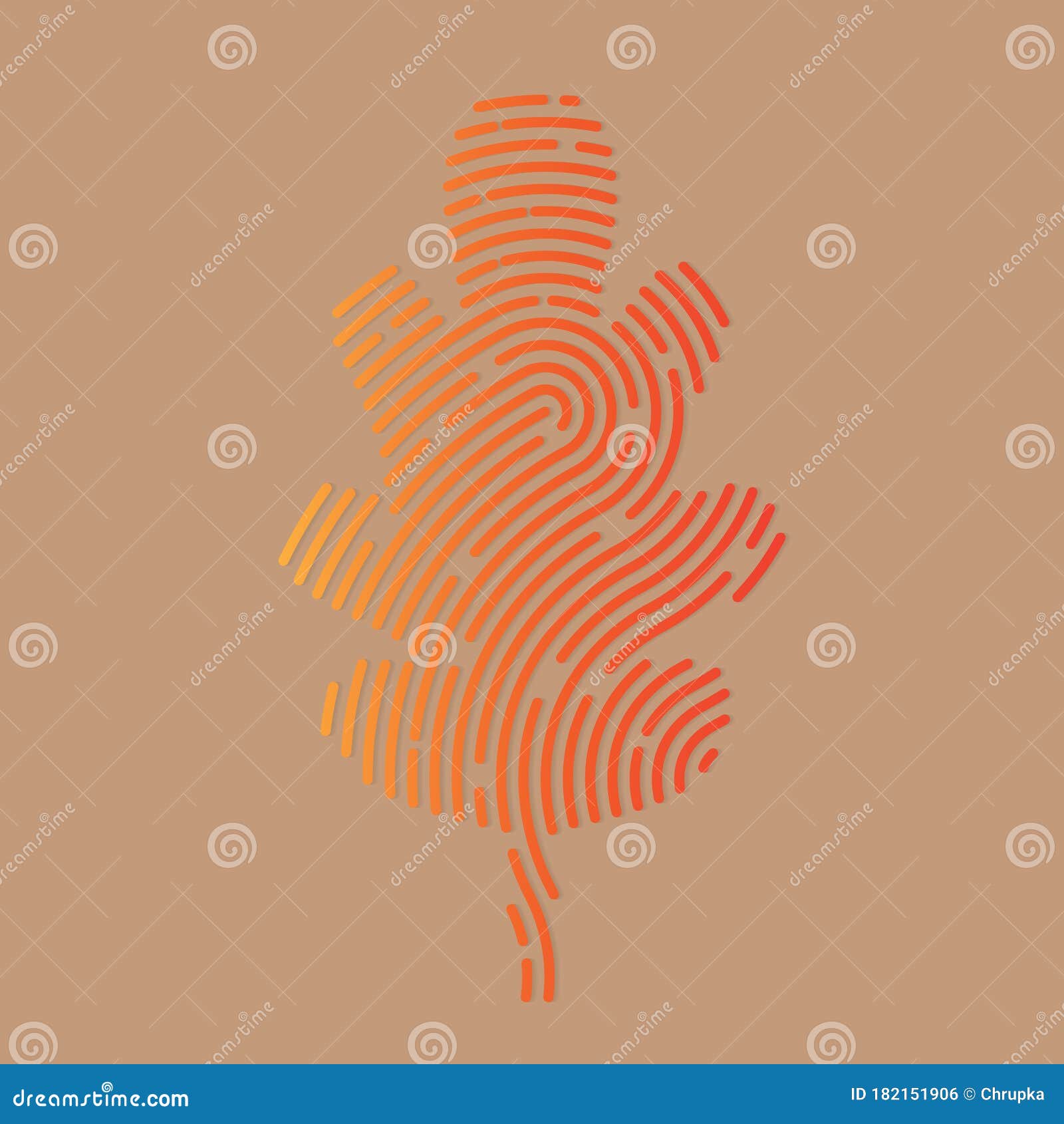 Autumn Oak Leaf Fingerprint Pattern Stock Vector - Illustration of ...