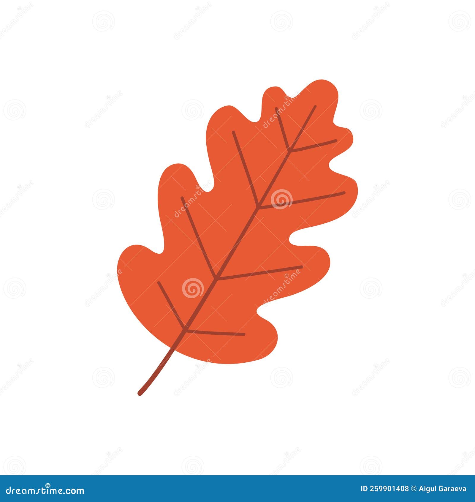 Autumn oak leaf stock vector. Illustration of flat, floral - 259901408