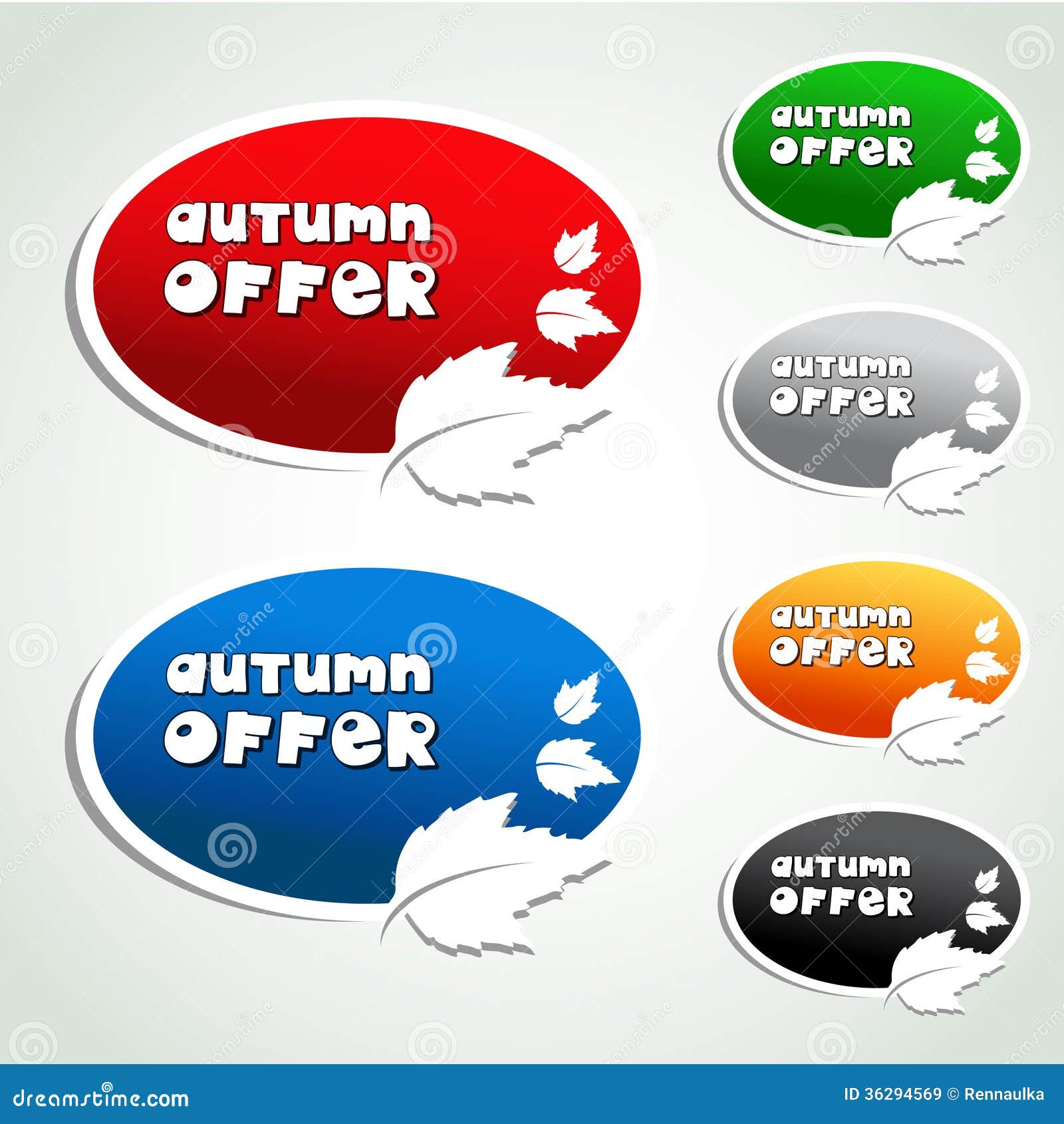 Autumn Offer - Color Labels with Leaf, Leaves Stock Vector ...