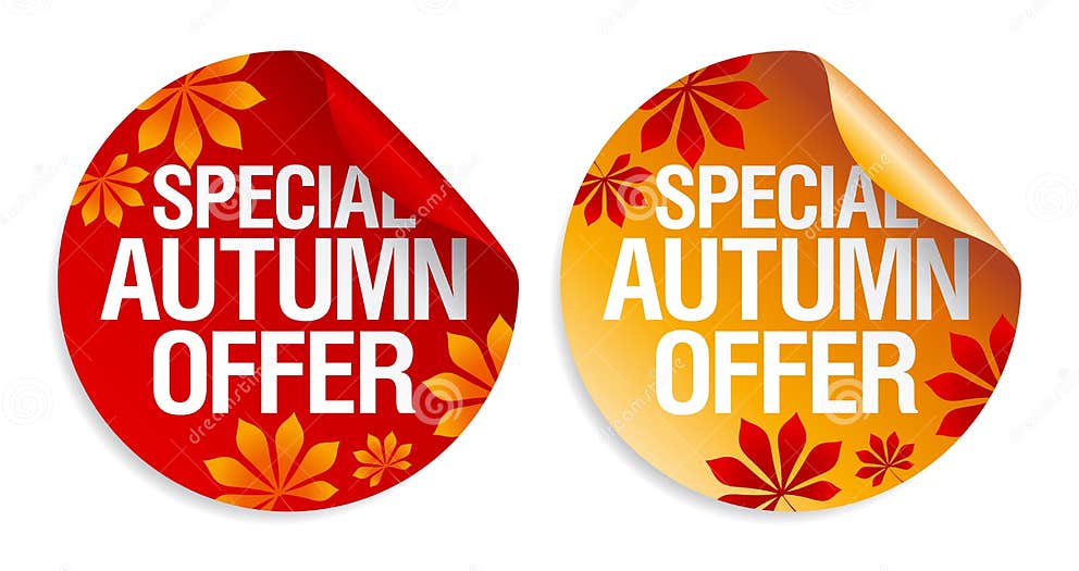Autumn offer stickers. stock vector. Illustration of customer - 21015131