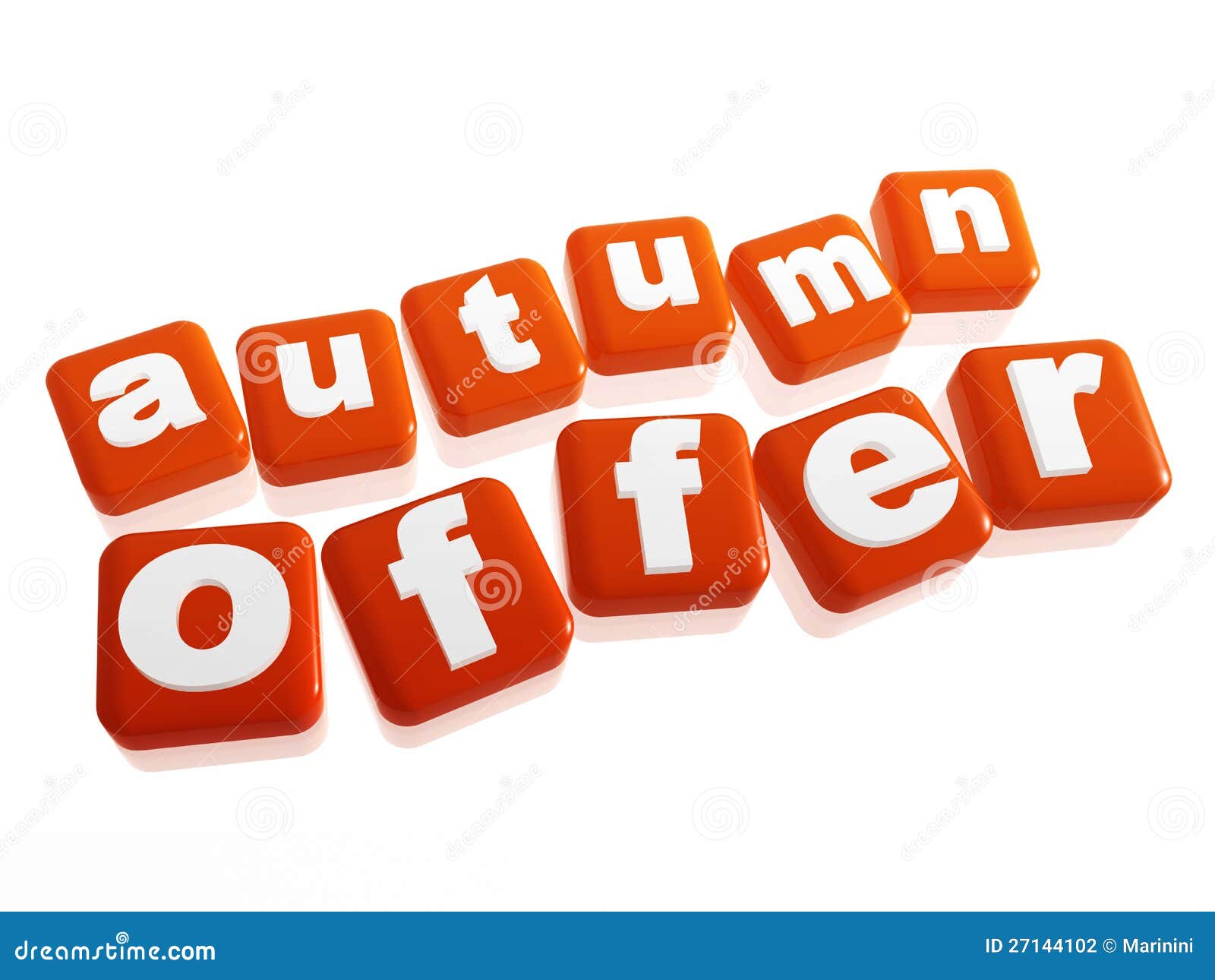 Autumn Offer - Text in Orange Cubes Stock Illustration - Illustration ...