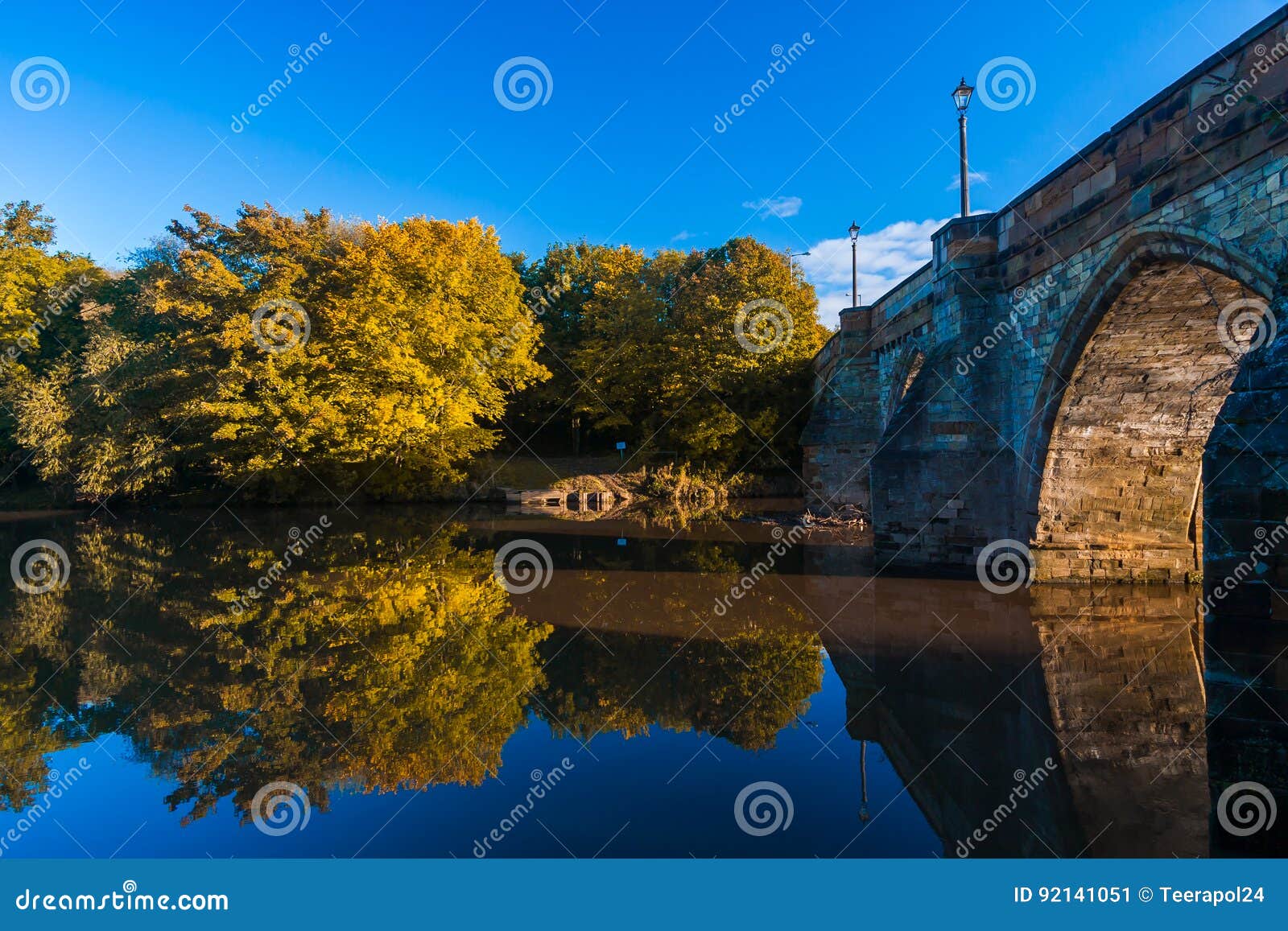 Autumn - Old Bridge in Autumn Stock Image - Image of horizontal ...