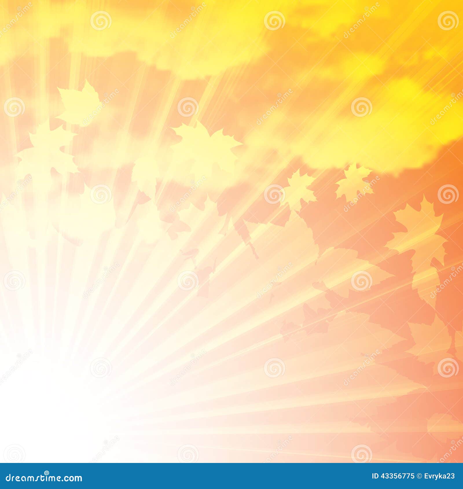 Autumn Orange Background with Falling Leaves Stock Illustration ...