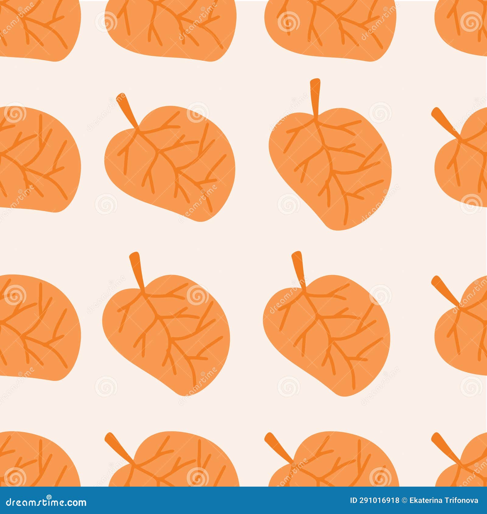 Autumn Orange Leaves Background, Fall Pattern Stock Illustration ...