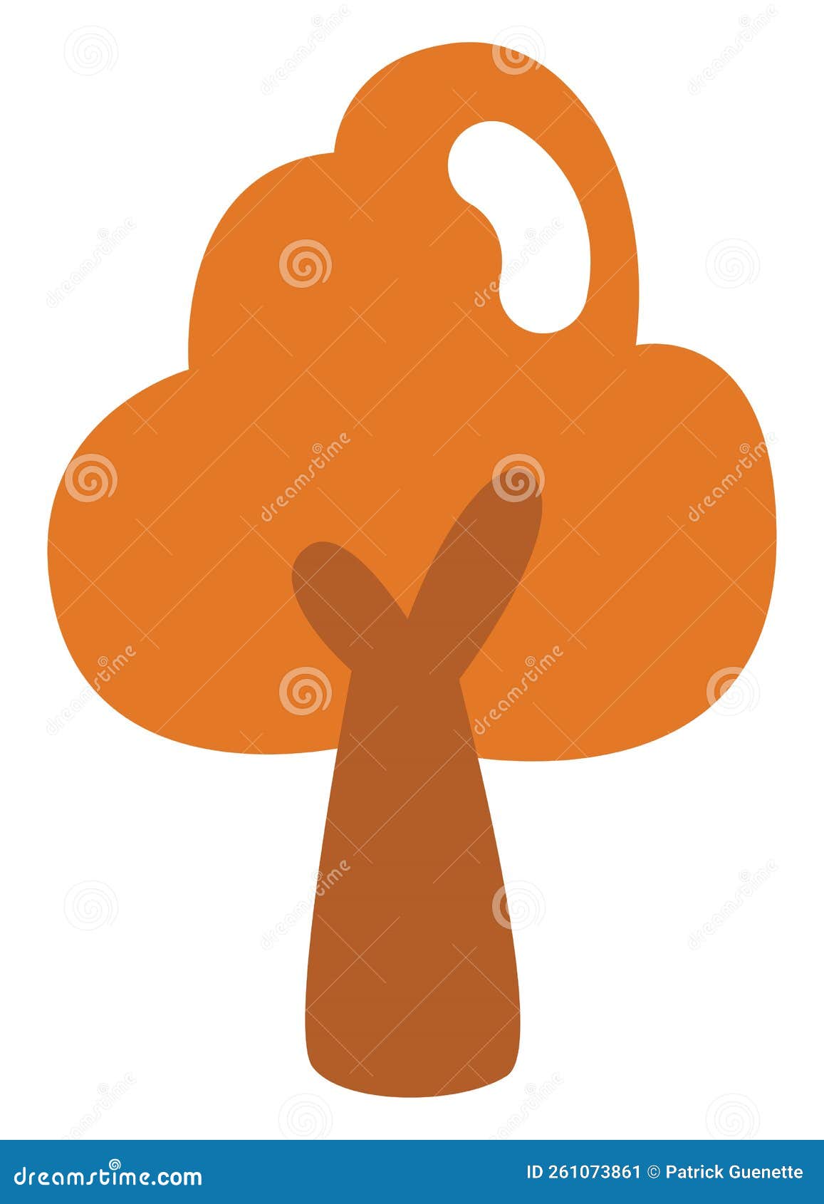 Autumn orange tree, icon stock vector. Illustration of botany - 261073861