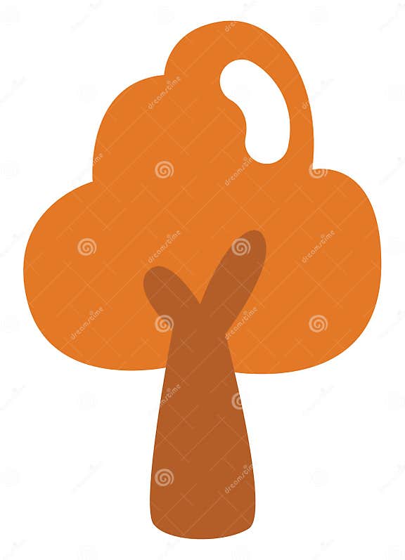 Autumn orange tree, icon stock vector. Illustration of botany - 261073861