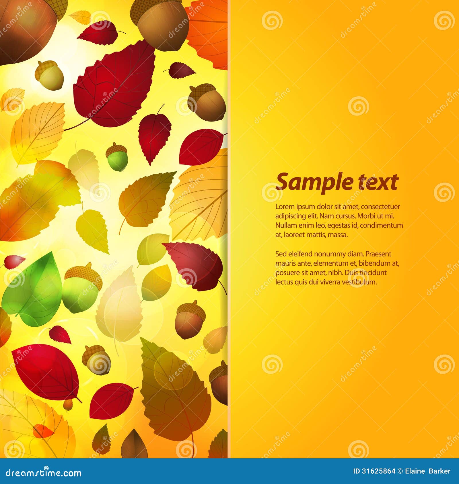 Autumn Panel Background with Sample Text Stock Vector - Illustration of ...