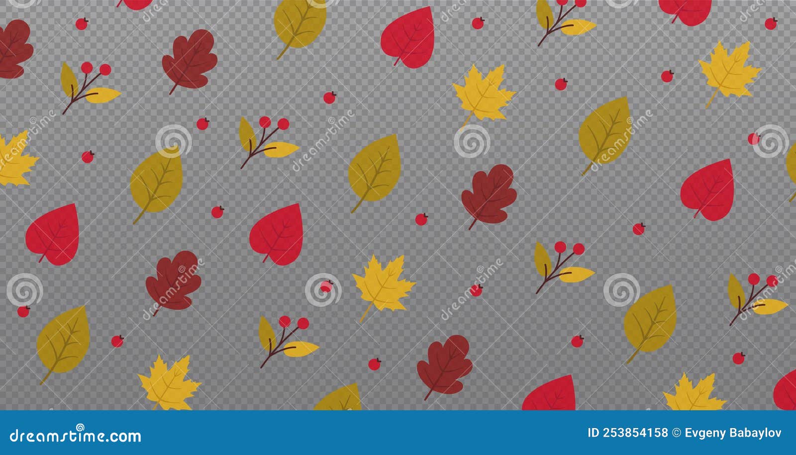 Autumn Panoramic Pattern, Web Template Transparent Background - Vector ...