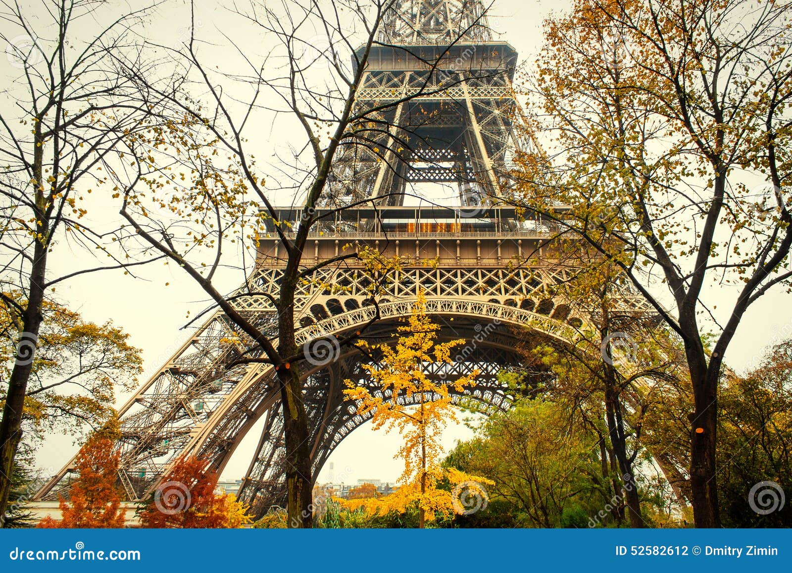 Autumn in Paris stock photo. Image of tower, romantic - 52582612