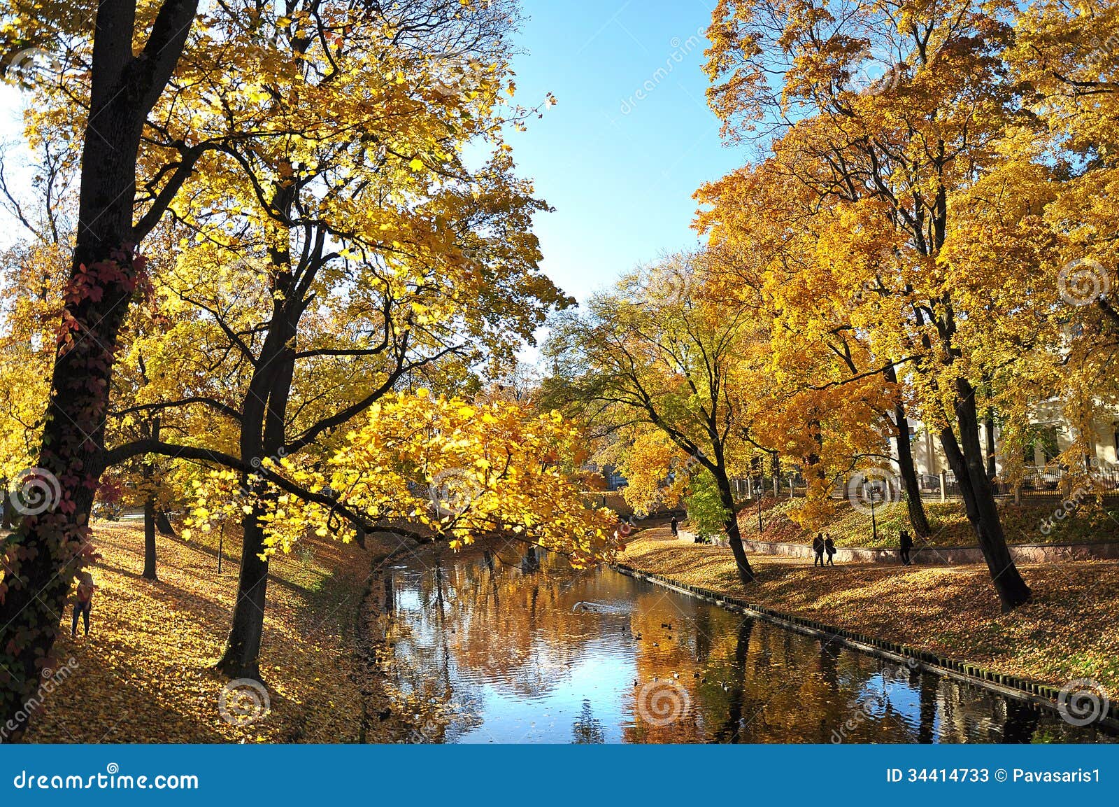 Autumn in the park in Riga stock image. Image of park - 34414733