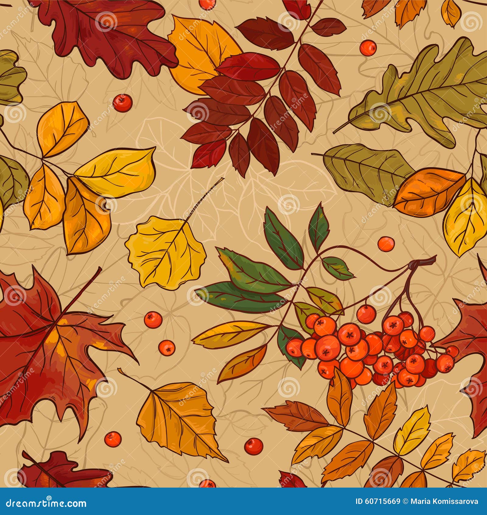 Autumn Pattern illustration de vecteur. Illustration du branchement ...