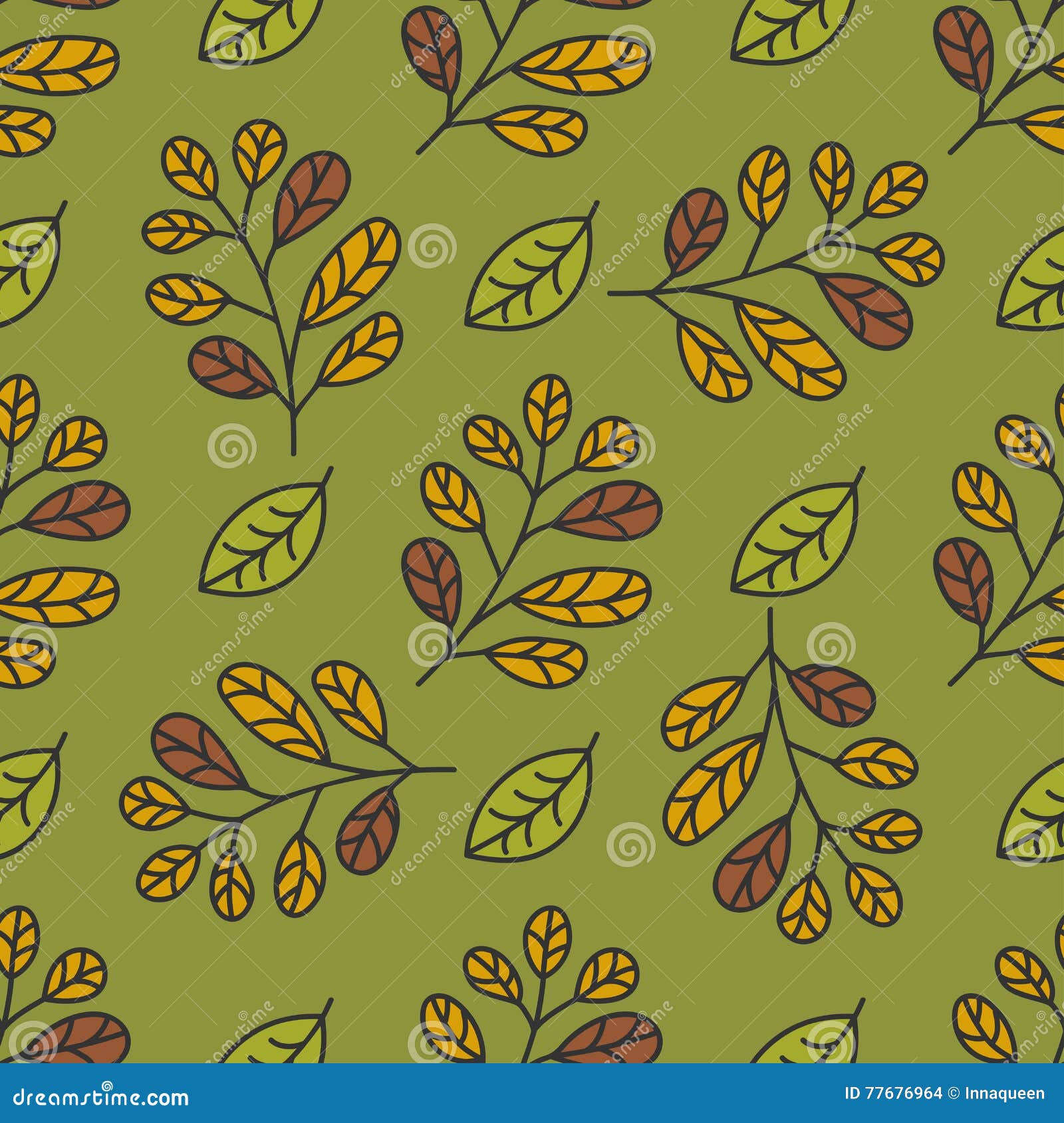 Autumn Pattern with Leaves. Stock Vector - Illustration of natural ...