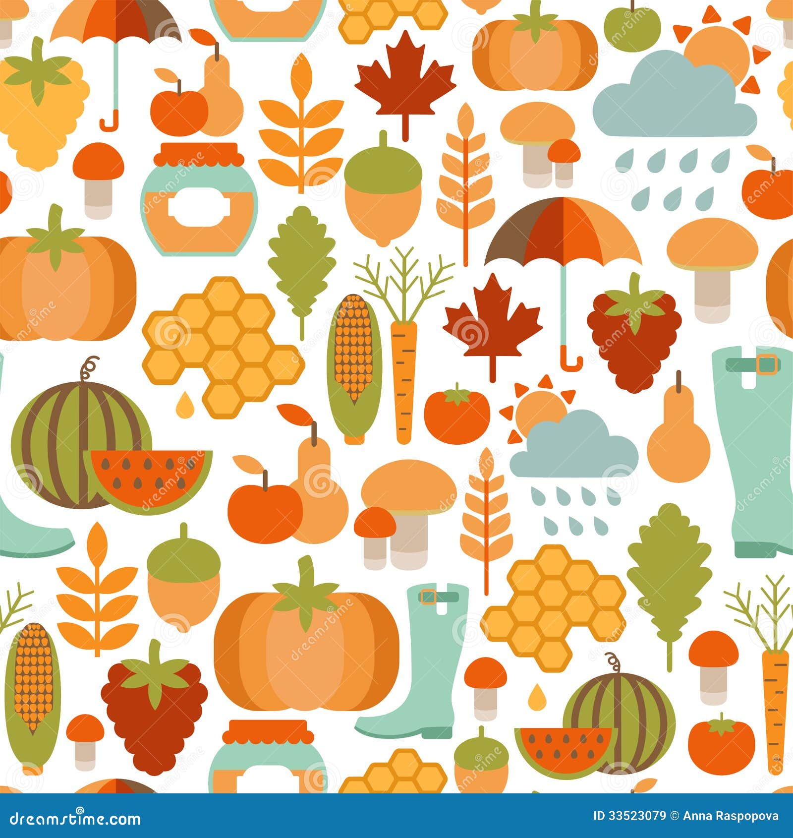 Autumn pattern stock vector. Illustration of honeycomb - 33523079