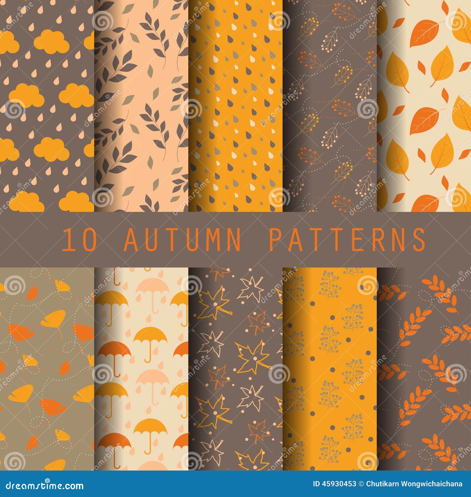 Autumn pattern set stock vector. Illustration of garden - 45930453