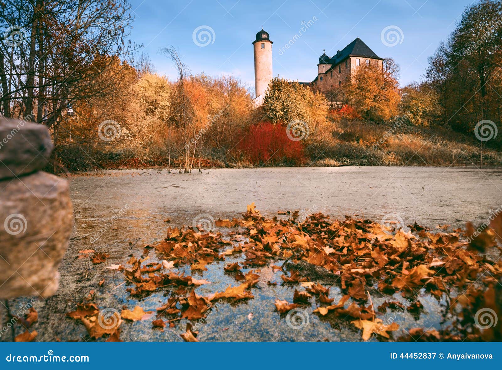Autumn Pond in German Countryside Stock Image - Image of landmark ...