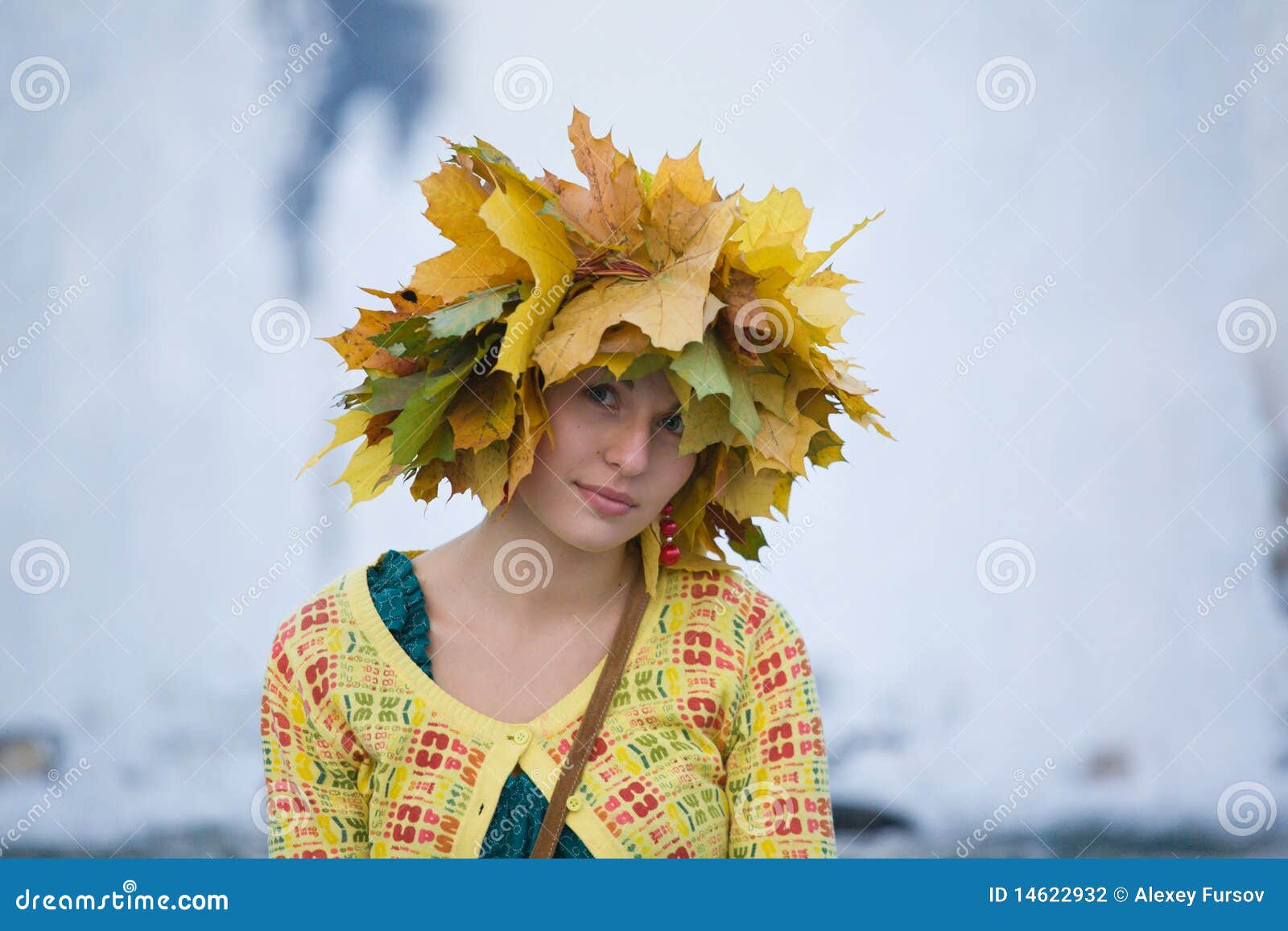 Autumn portrait stock photo. Image of attractive, garland - 14622932