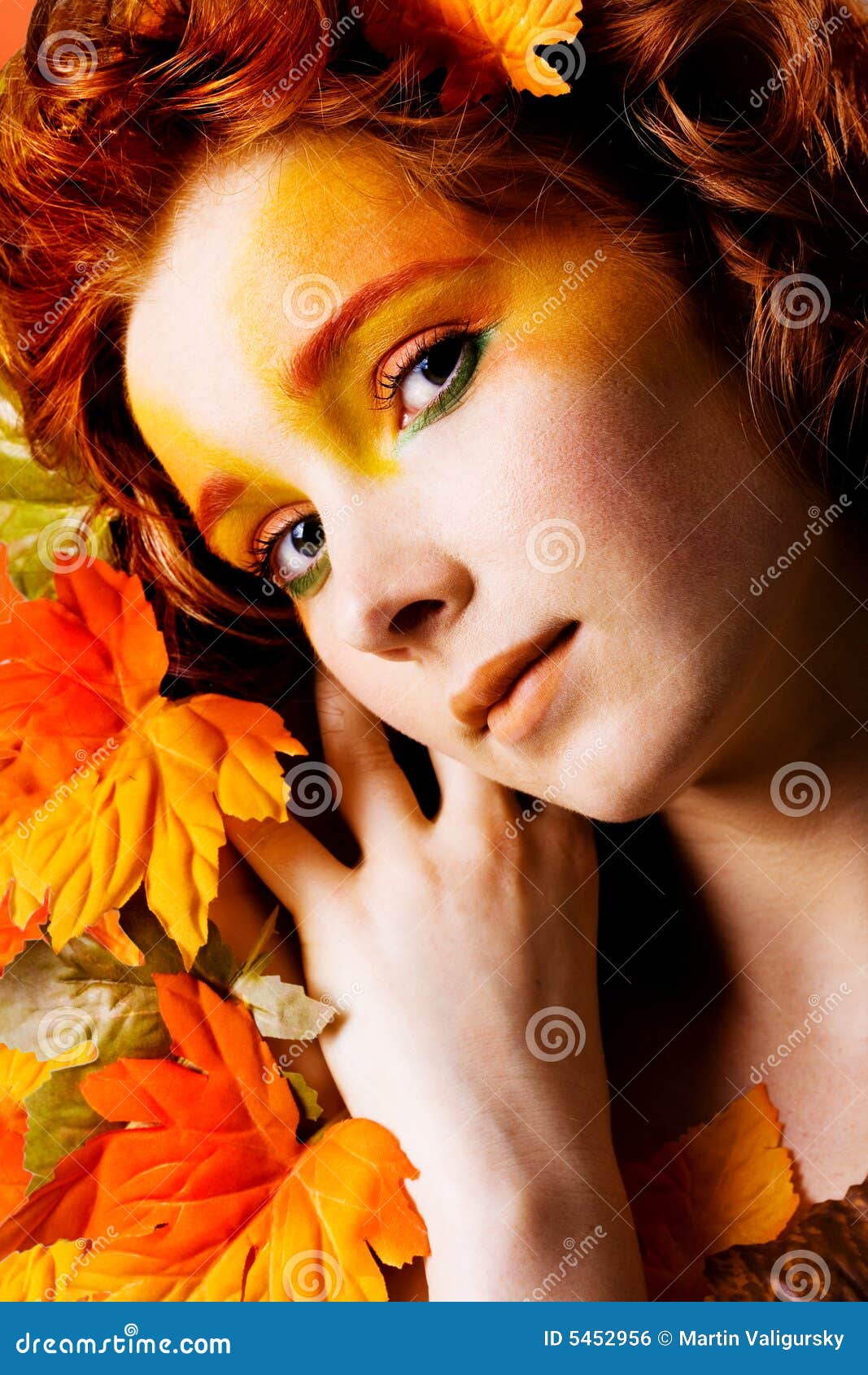 Autumn Portrait of a Beautiful Model Stock Photo - Image of female ...