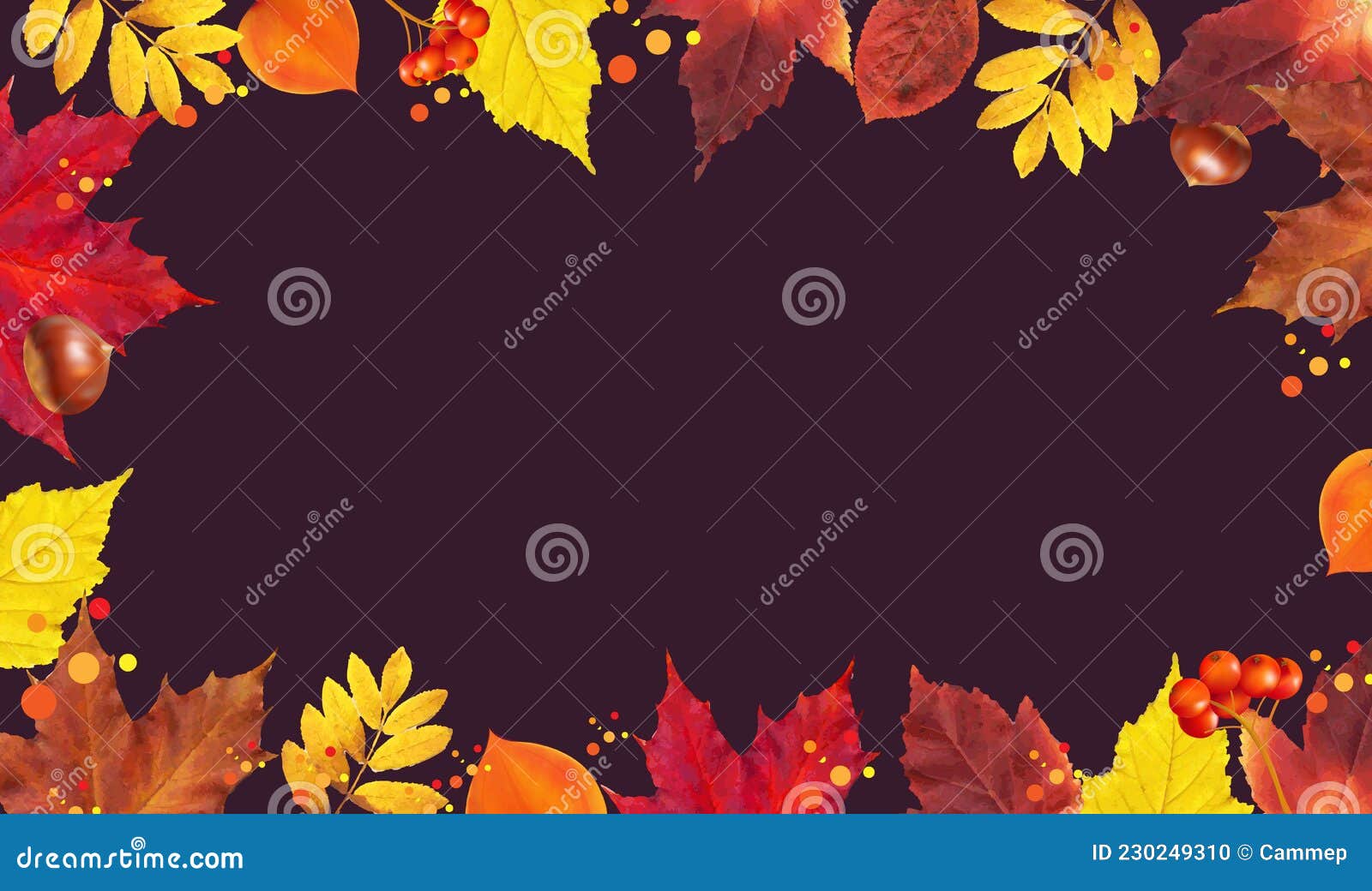 Autumn Poster with Autumn Leaves Stock Vector - Illustration of stain ...
