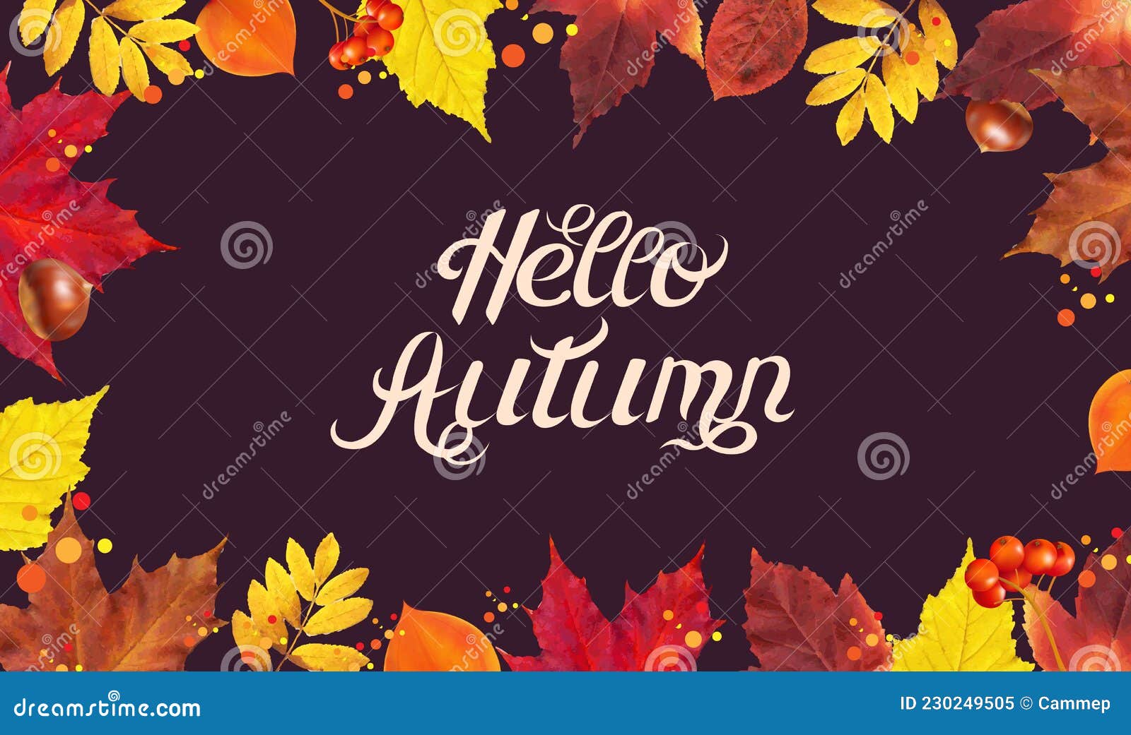 Autumn Poster with Autumn Leaves Stock Vector - Illustration of stain ...