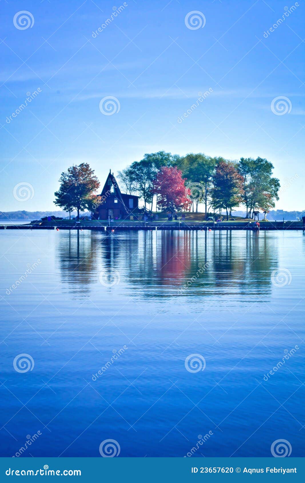 Autumn in Ramsey Lake stock photo. Image of blue, season - 23657620