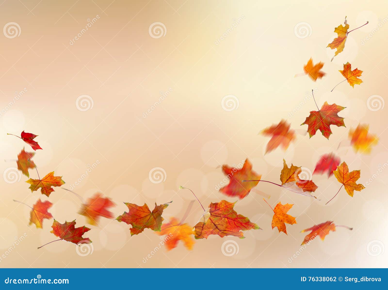 Autumn red leaves falling stock illustration. Illustration of ...
