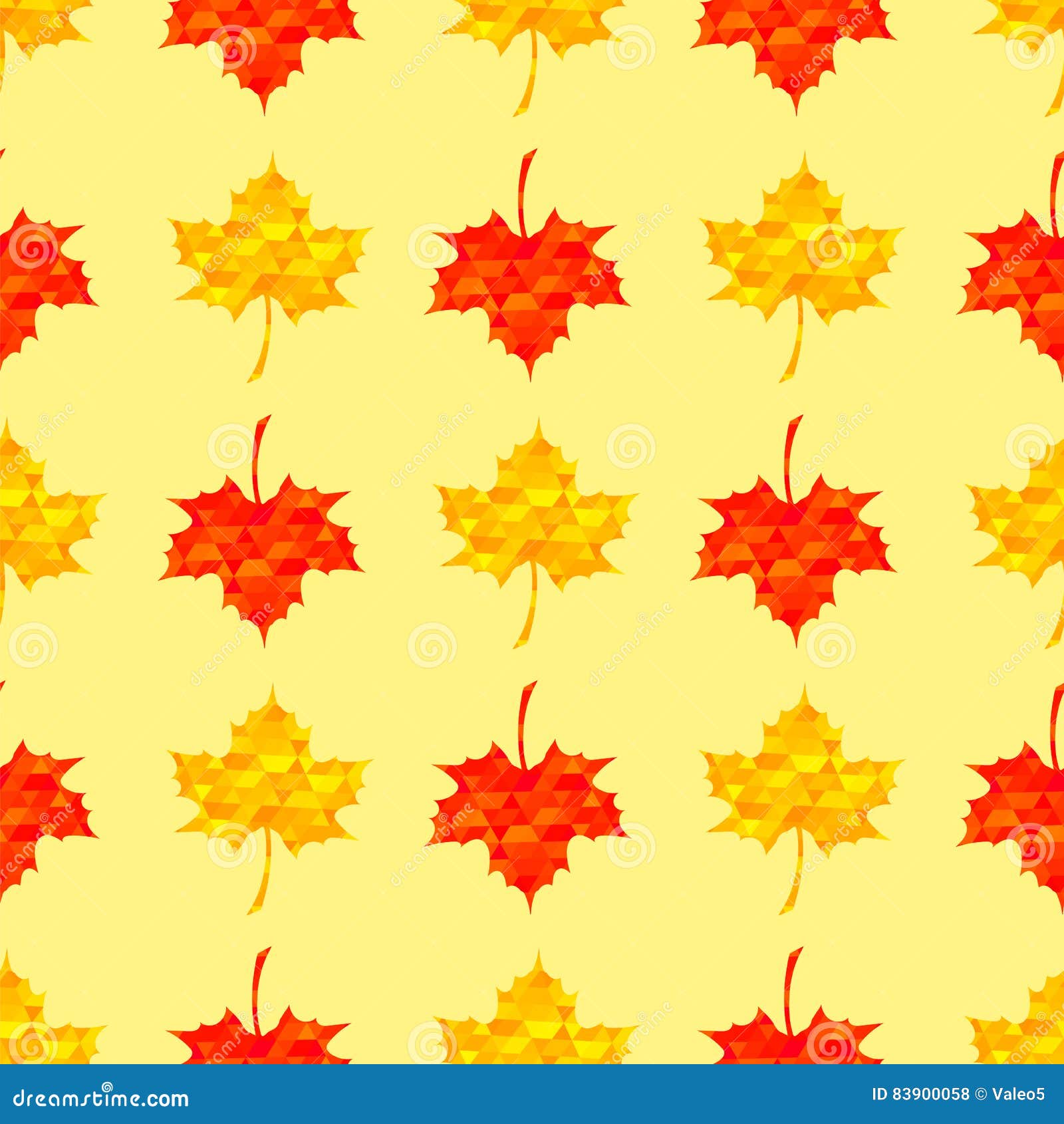 Autumn Red Maple Seamless Pattern Stock Vector - Illustration of ...