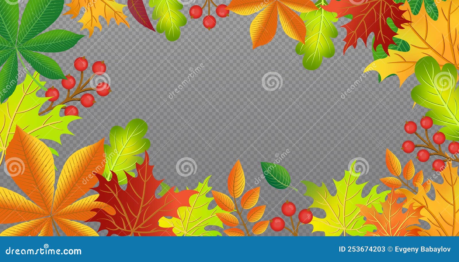 Autumn Red and Yellow Maple Leaves, Web Template Transparent Background ...