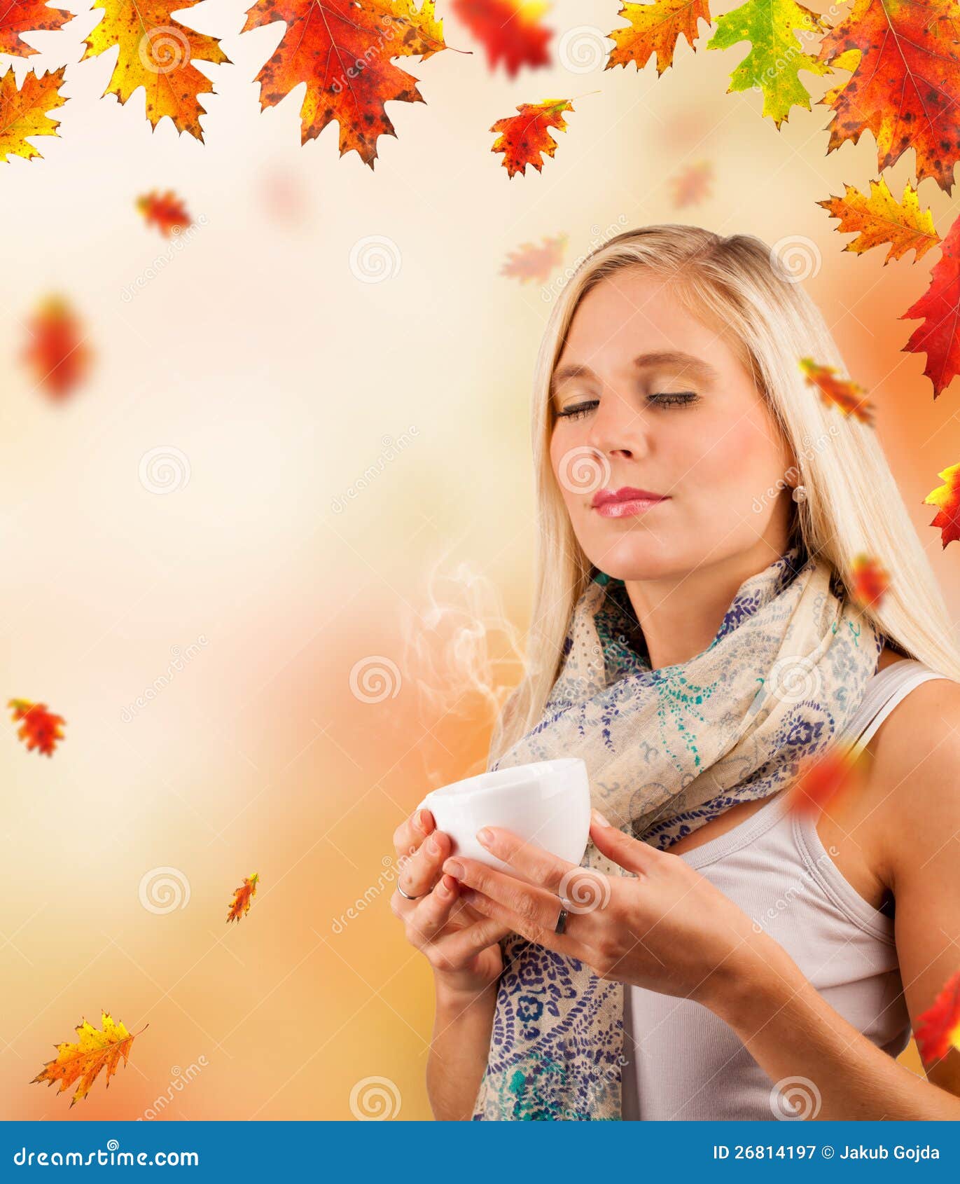 Autumn relax stock image. Image of female, blonde, park - 26814197