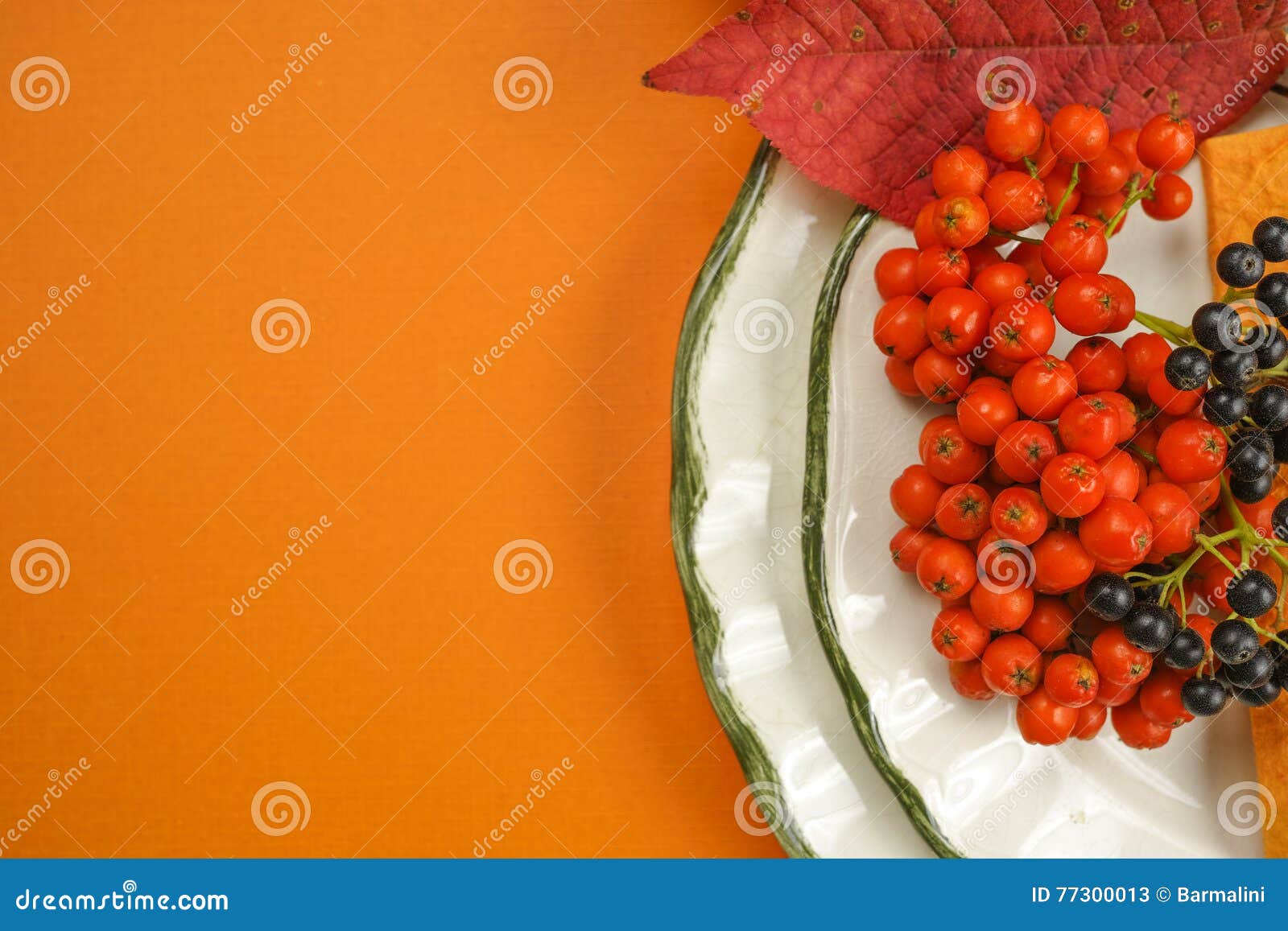 Autumn Restaurant Menu Free Text Copy Space and Table Setting Stock ...