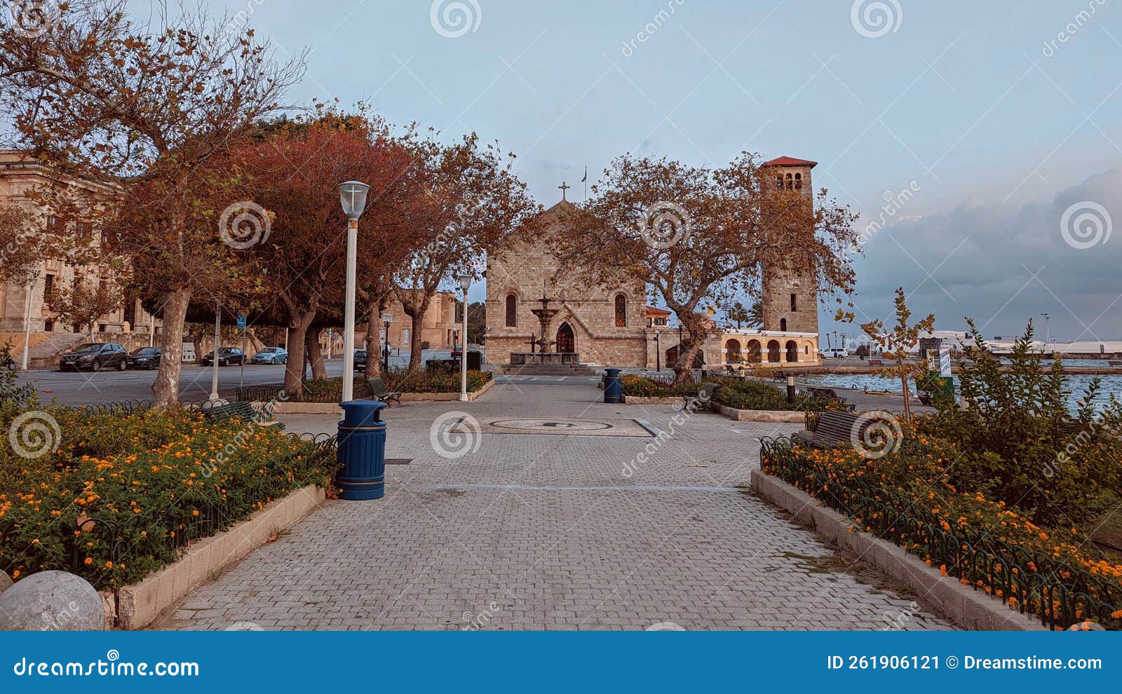 Autumn, Rhodes Island, Greece Stock Image - Image of street, town ...