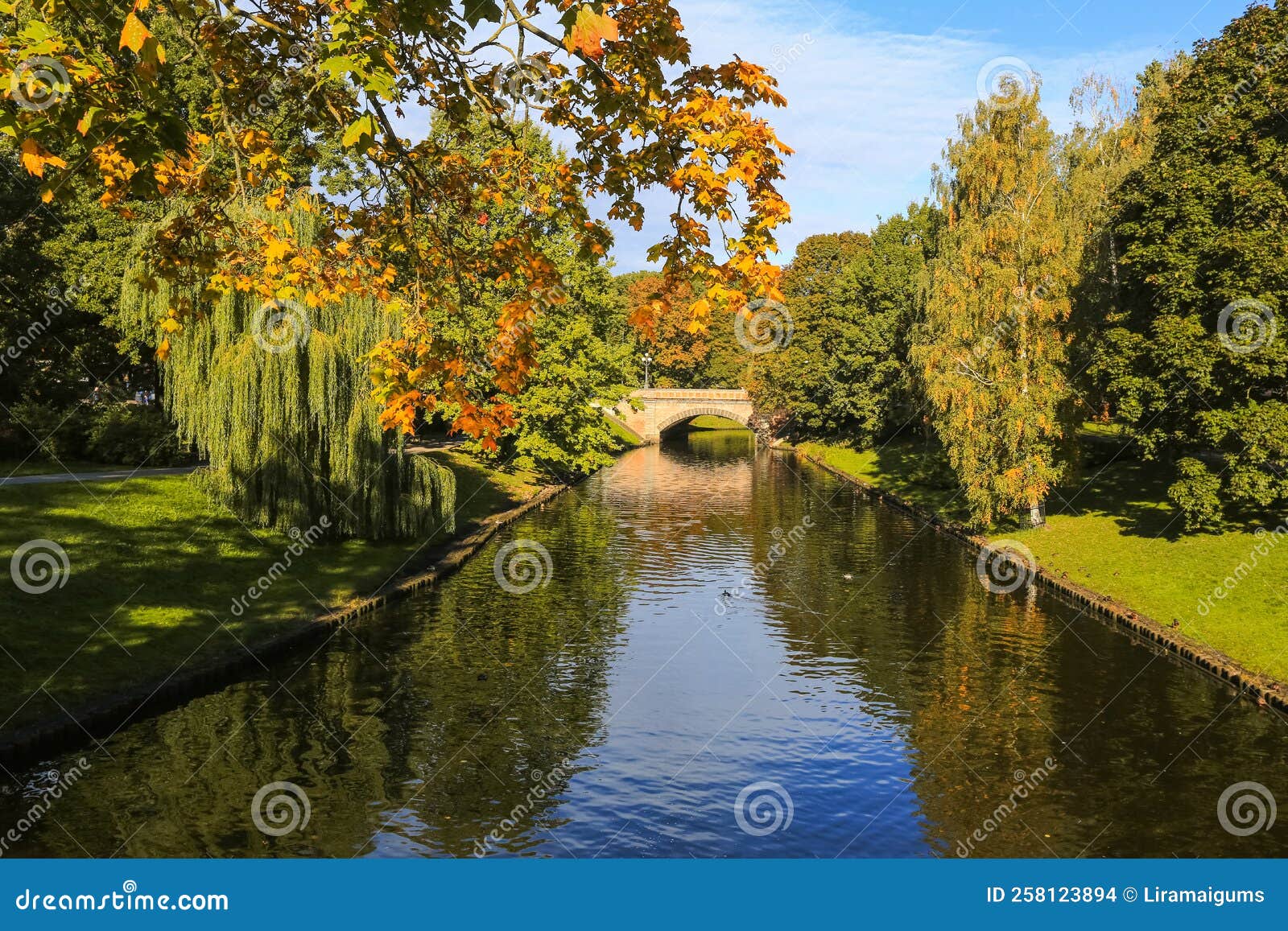 Autumn in Riga, View of the City Channel Stock Photo - Image of ...