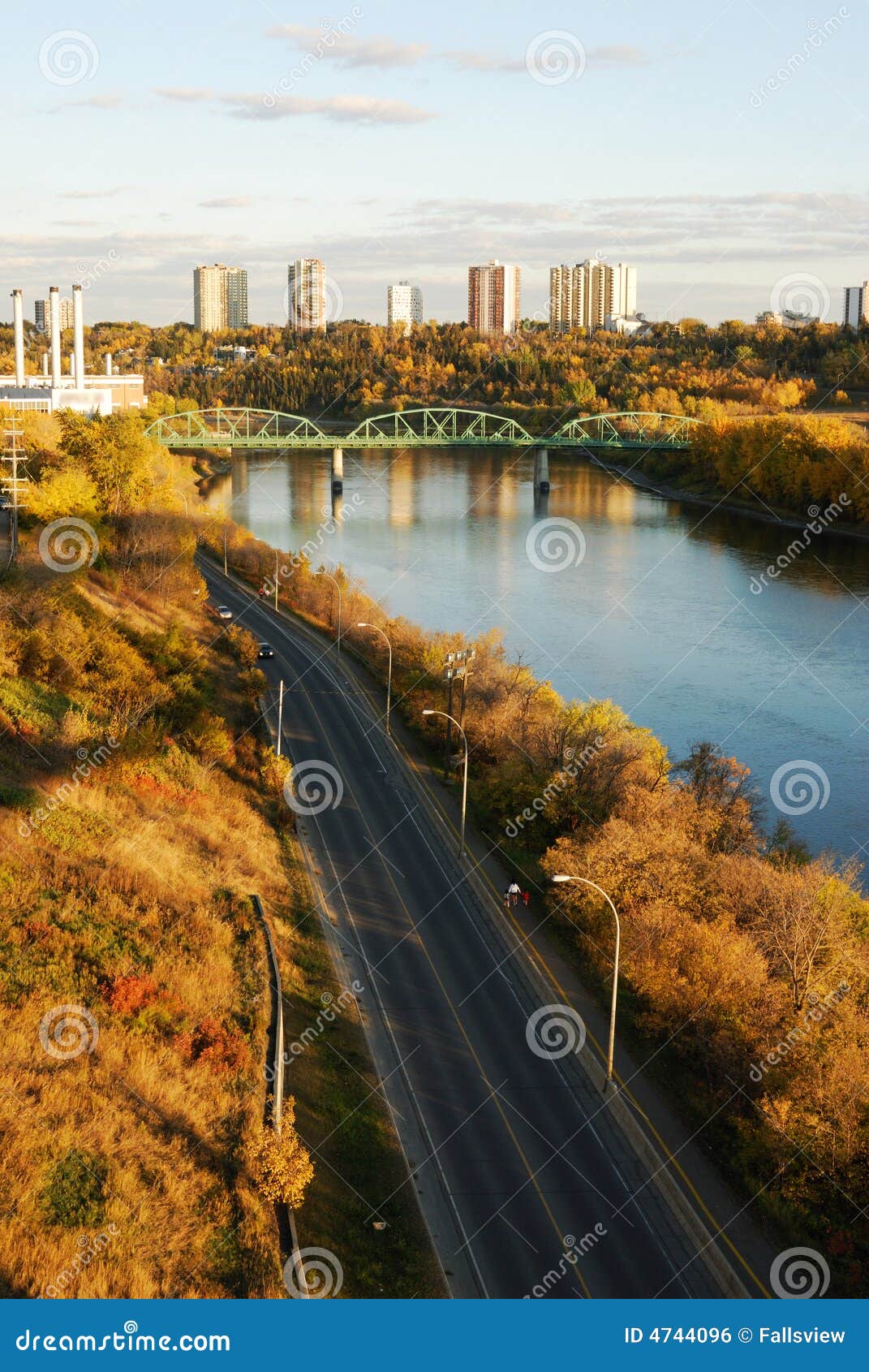 Autumn Riverside Scene in Edmonton Stock Photo - Image of nature, dusk ...
