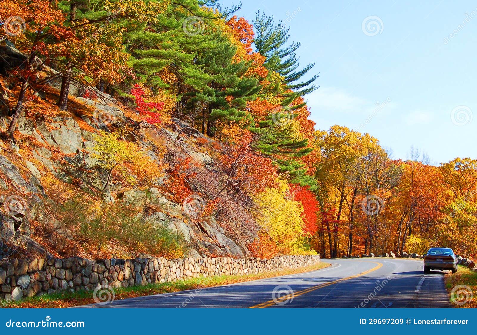 Autumn road stock image. Image of trees, leaves, driving - 29697209