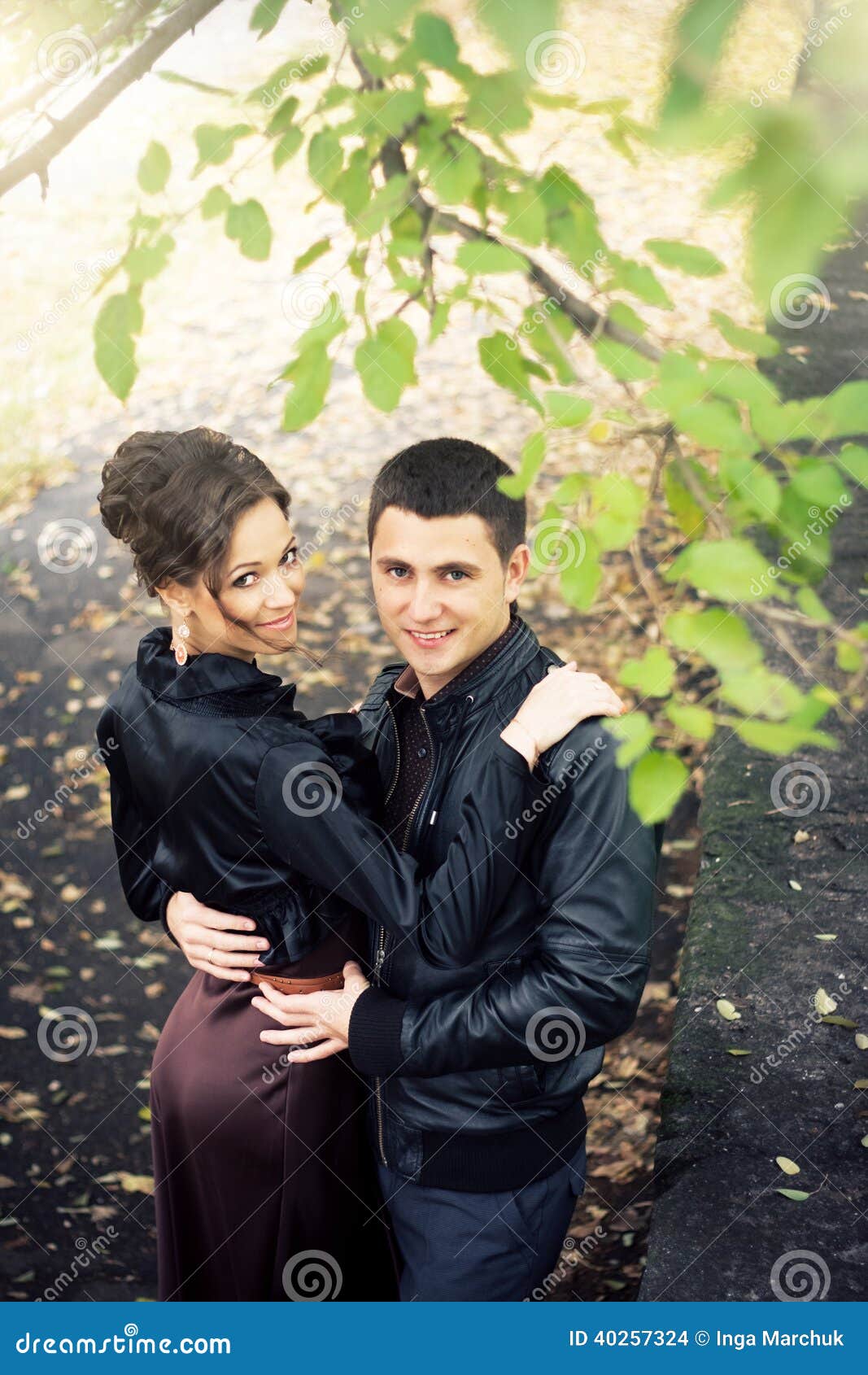 Autumn romance stock photo. Image of affectionate, relationship - 40257324