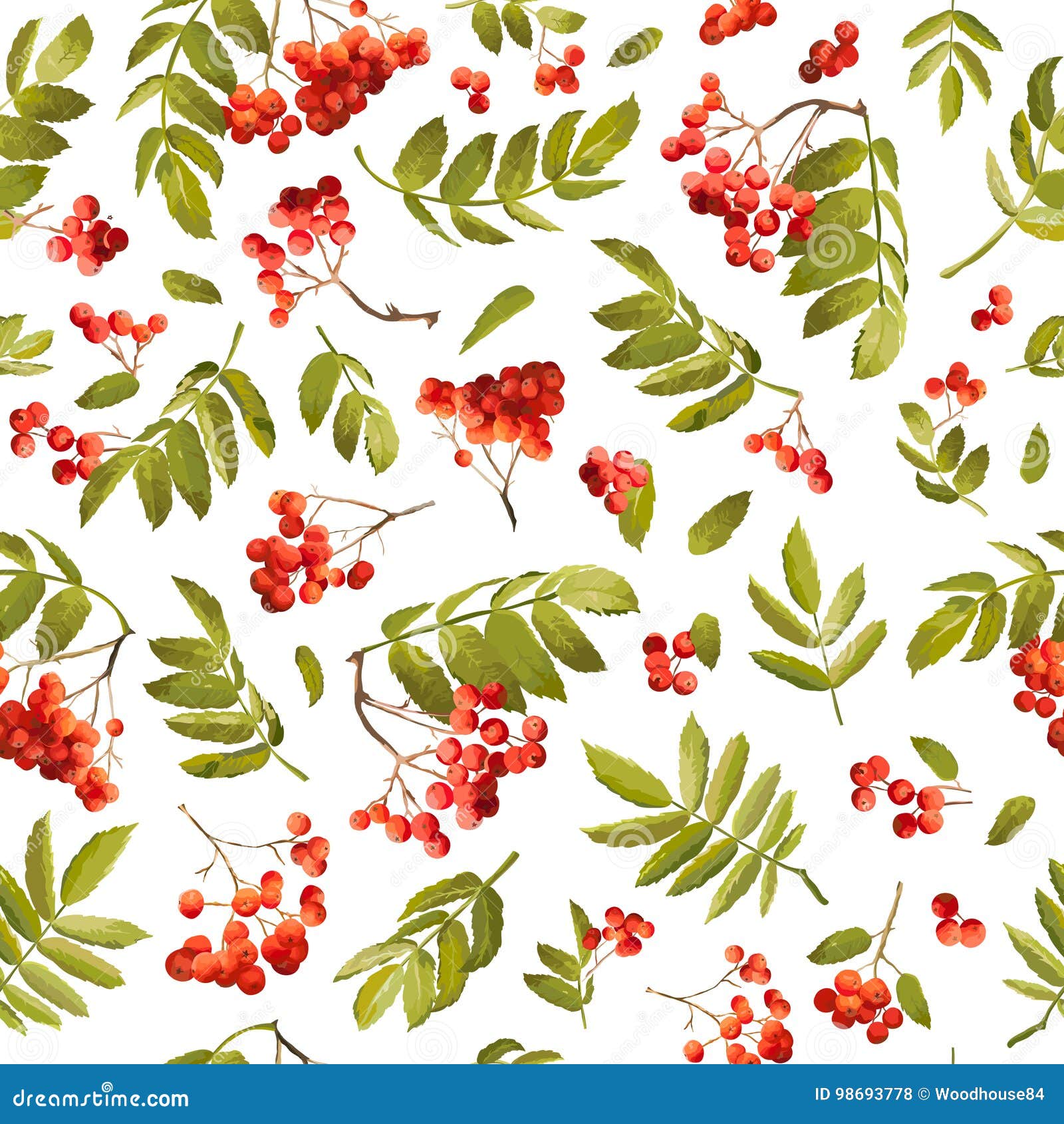 Berry Seamless Pattern For Fabric Design. Vector Repeat Background With ...