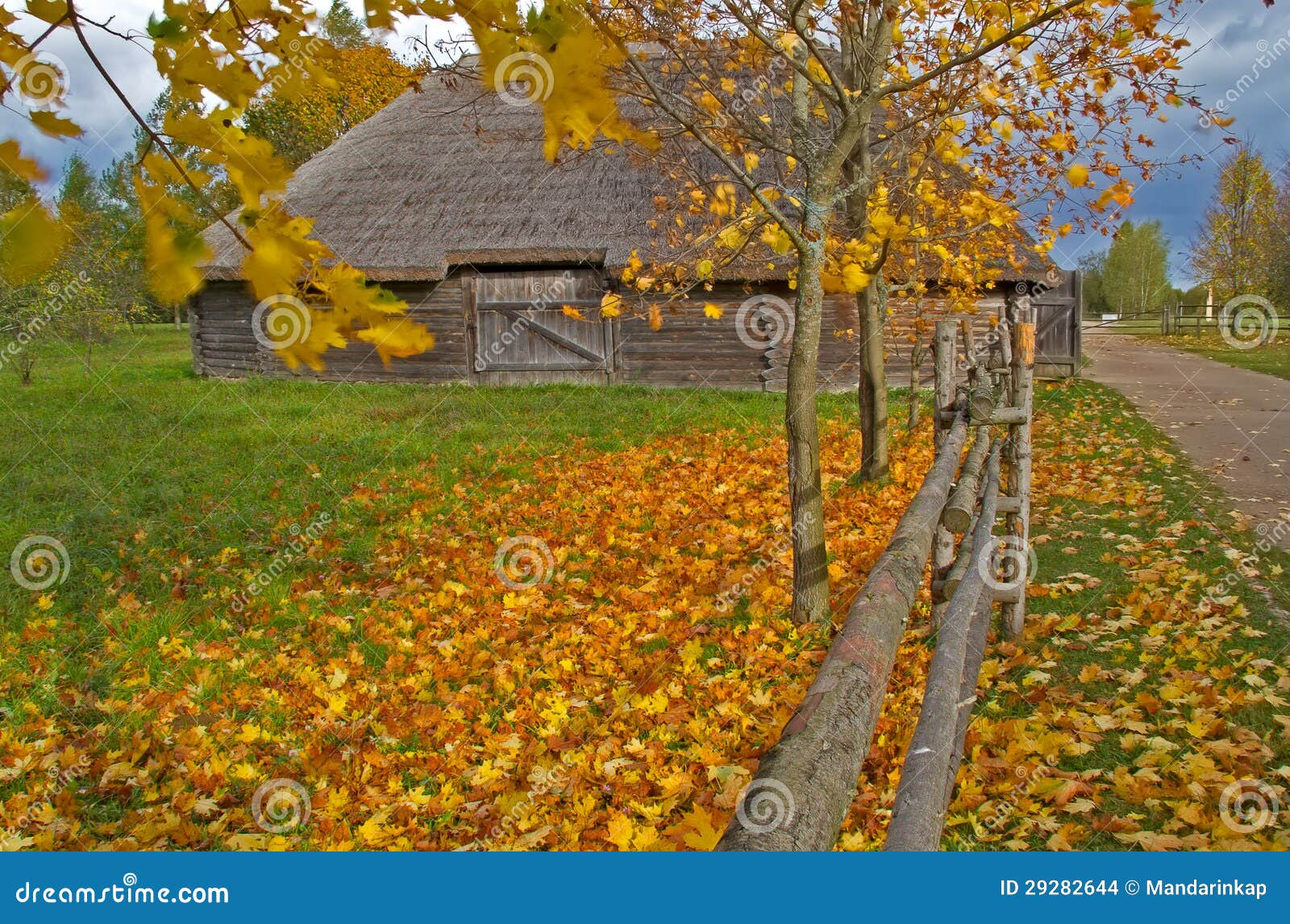Autumn rural Landscape stock photo. Image of fence, landscape - 29282644