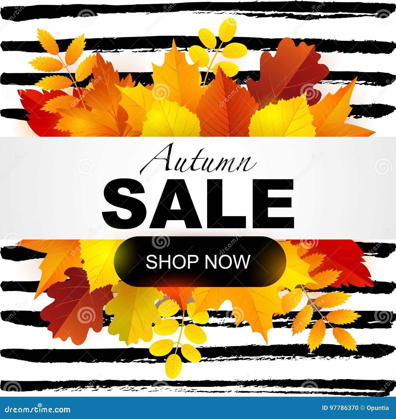 Autumn Sale Design Template Stock Vector - Illustration of concept ...
